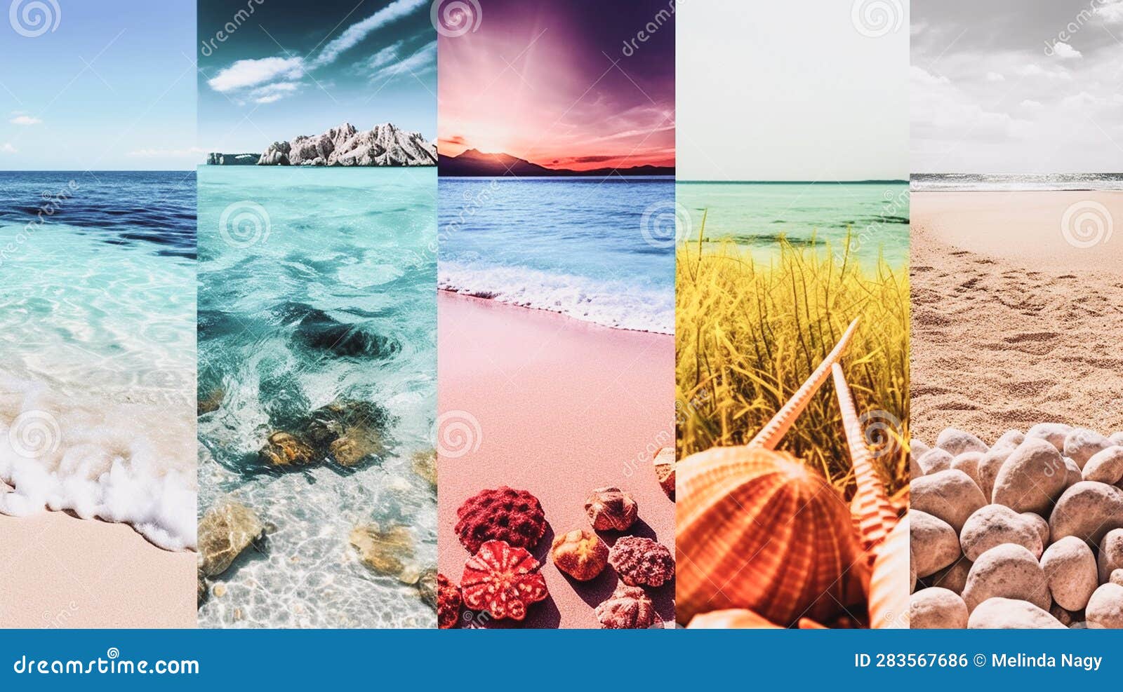Sea And Beach Collage Royalty-Free Stock Image | CartoonDealer.com ...