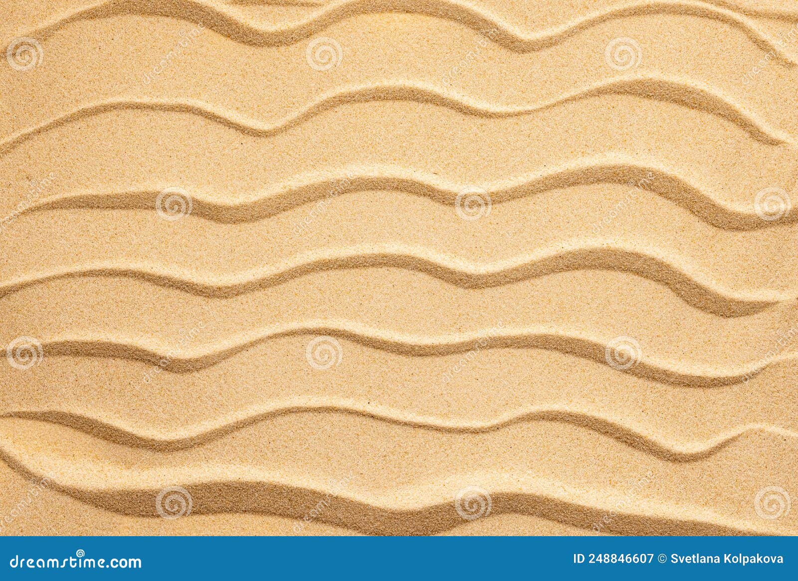 Summer Beach Concept. Yellow Beach Sand with Wave Pattern Stock Image ...