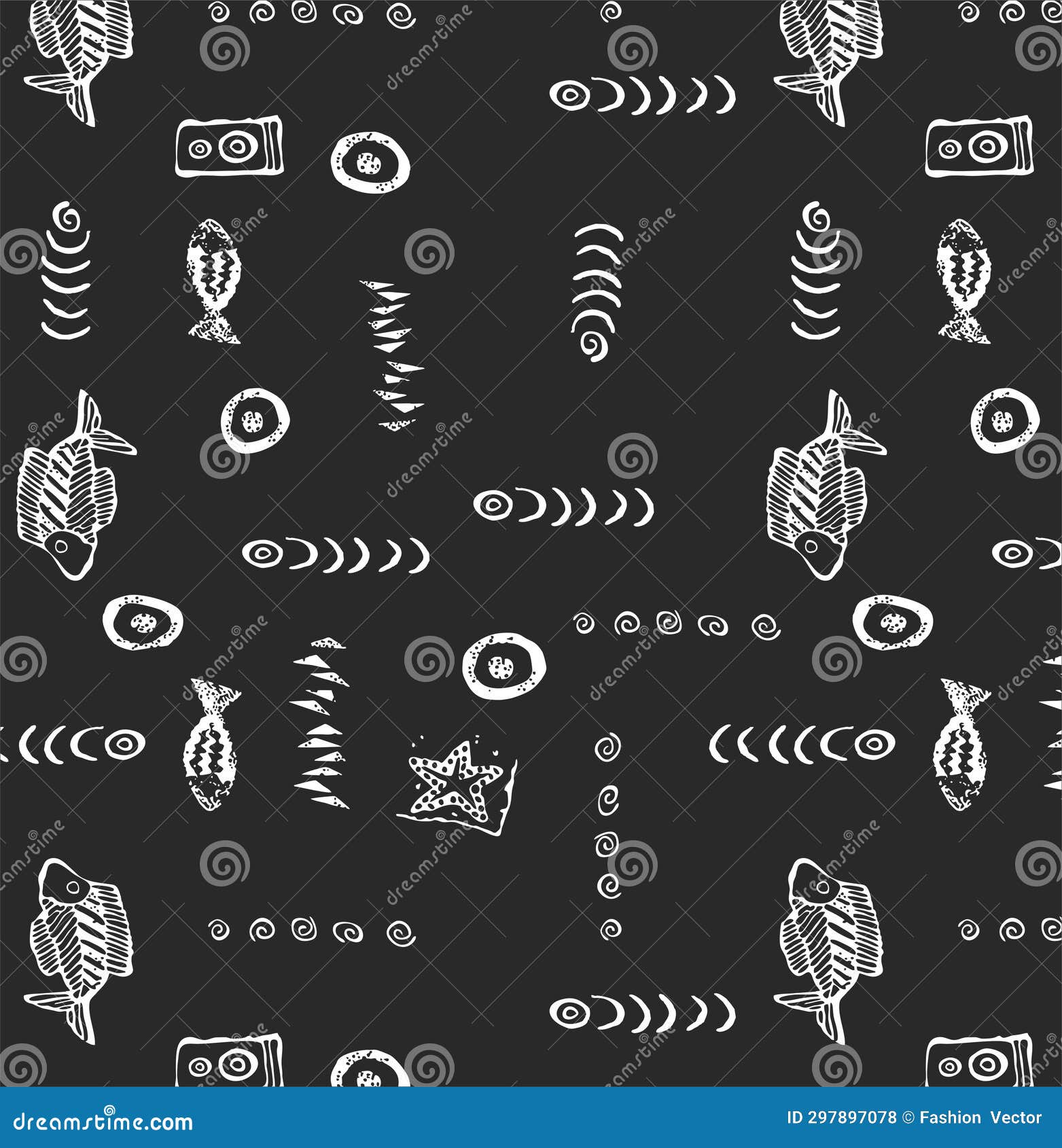 Beach Fish All Over Print Art Stock Vector - Illustration of tshirt ...