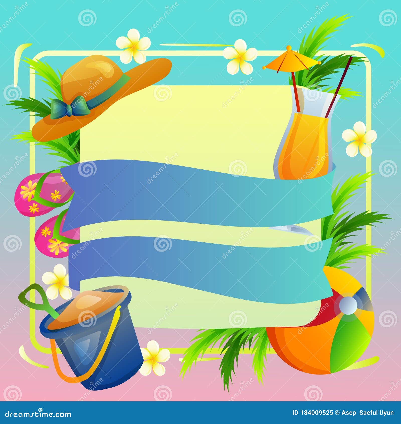 Summer Beach Holiday Drink Tag Sign Stock Vector - Illustration of ...