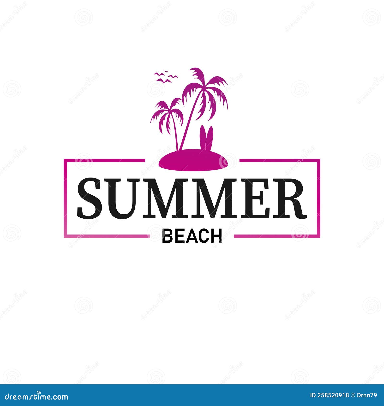 Summer Beach Logo Vector Illustration on WHITE BACKGROUND ISOLATED ...