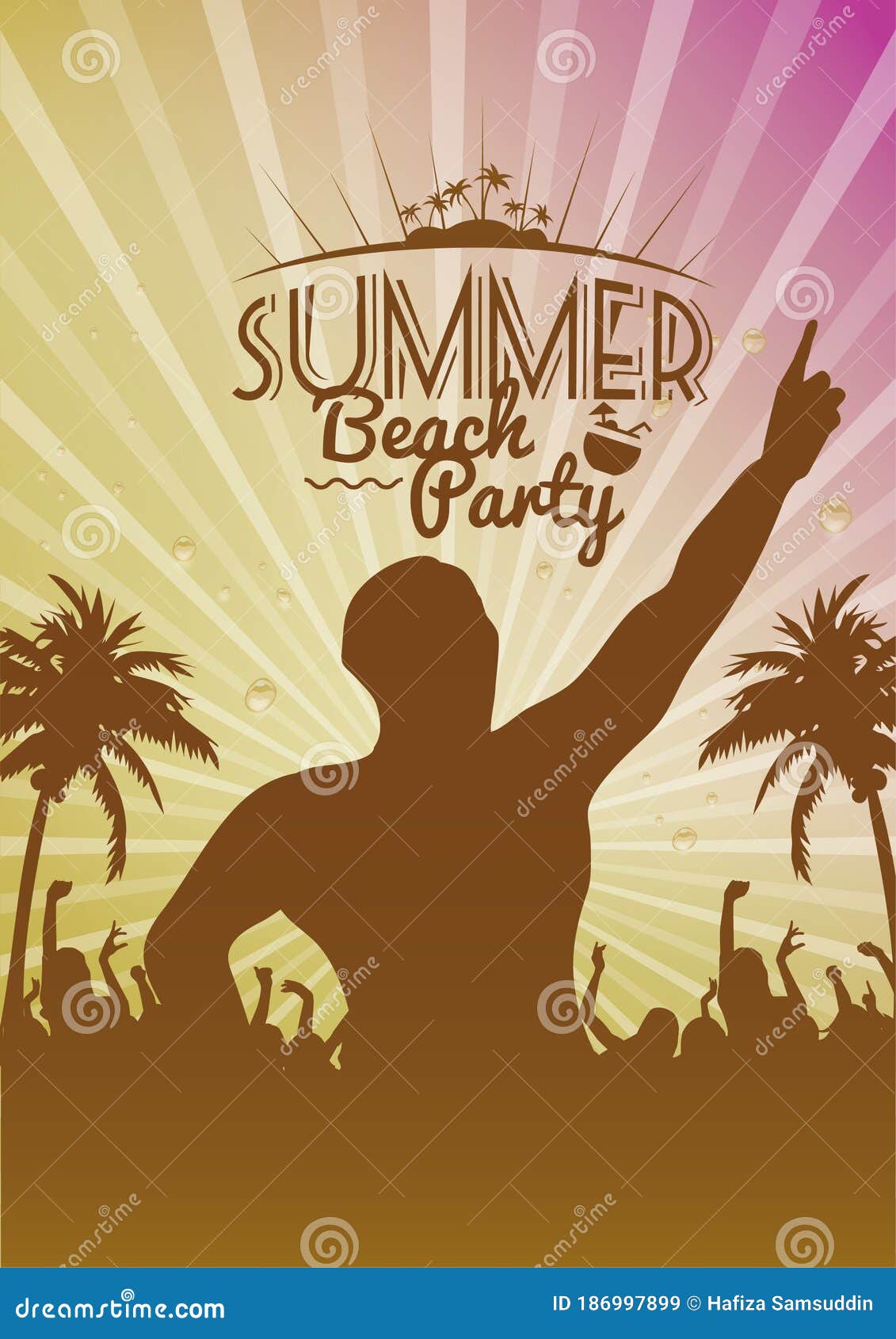 Summer Beach Party. Vector Illustration Decorative Design Stock Vector ...