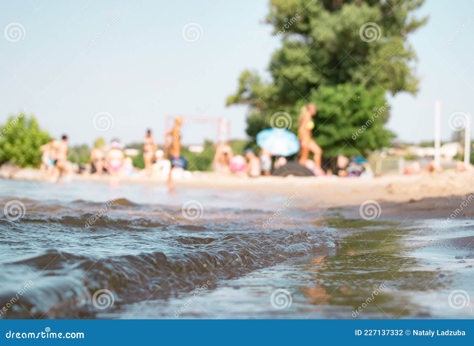 Summer Beach and People Having a Rest Stock Photo - Image of silhouette ...