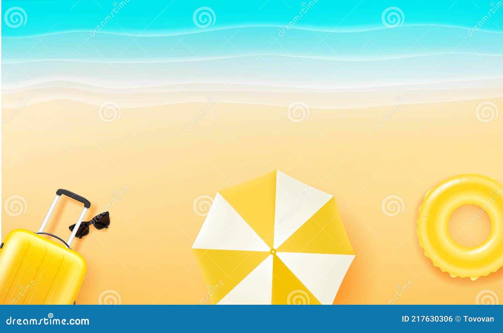 Summer Beach Rest with Beach Goods Stock Vector - Illustration of enjoy ...