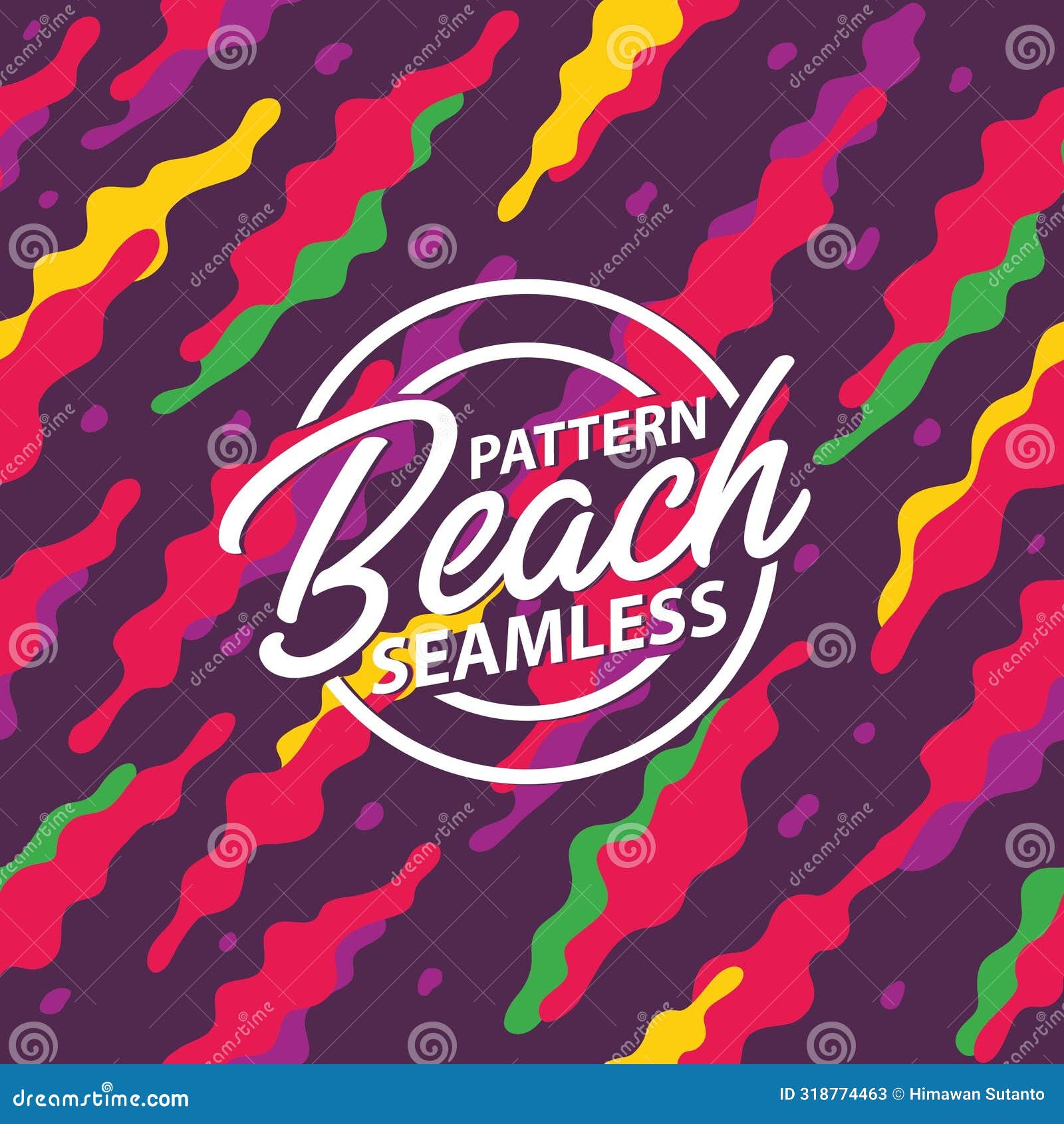 Summer Beach Seamless Pattern Vector Design Stock Vector - Illustration ...
