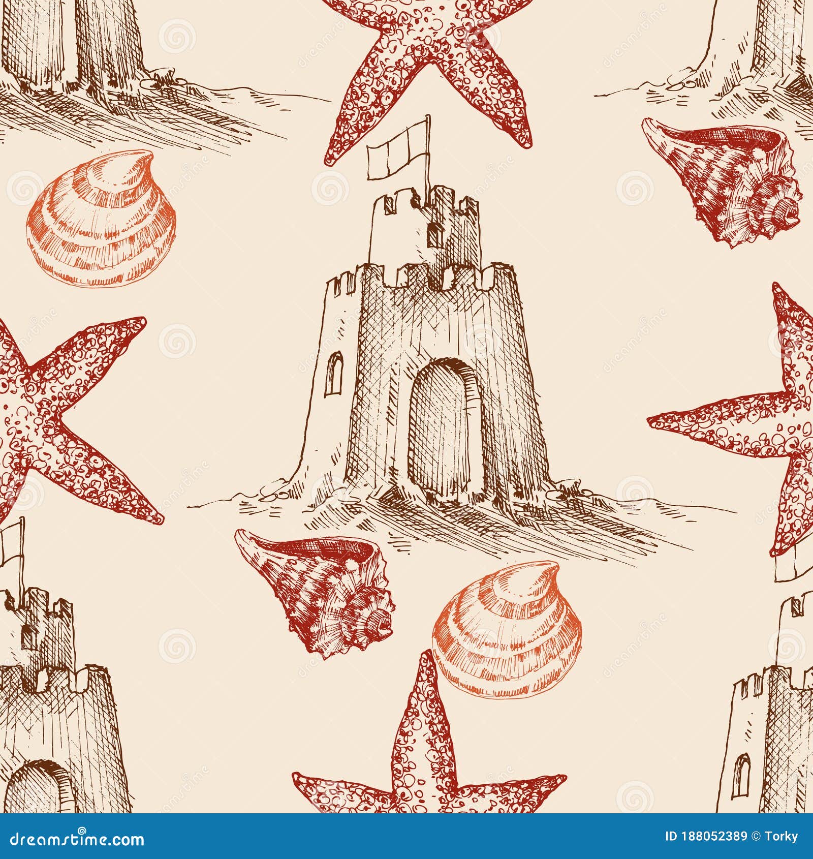 Seashells On The Beach Drawing