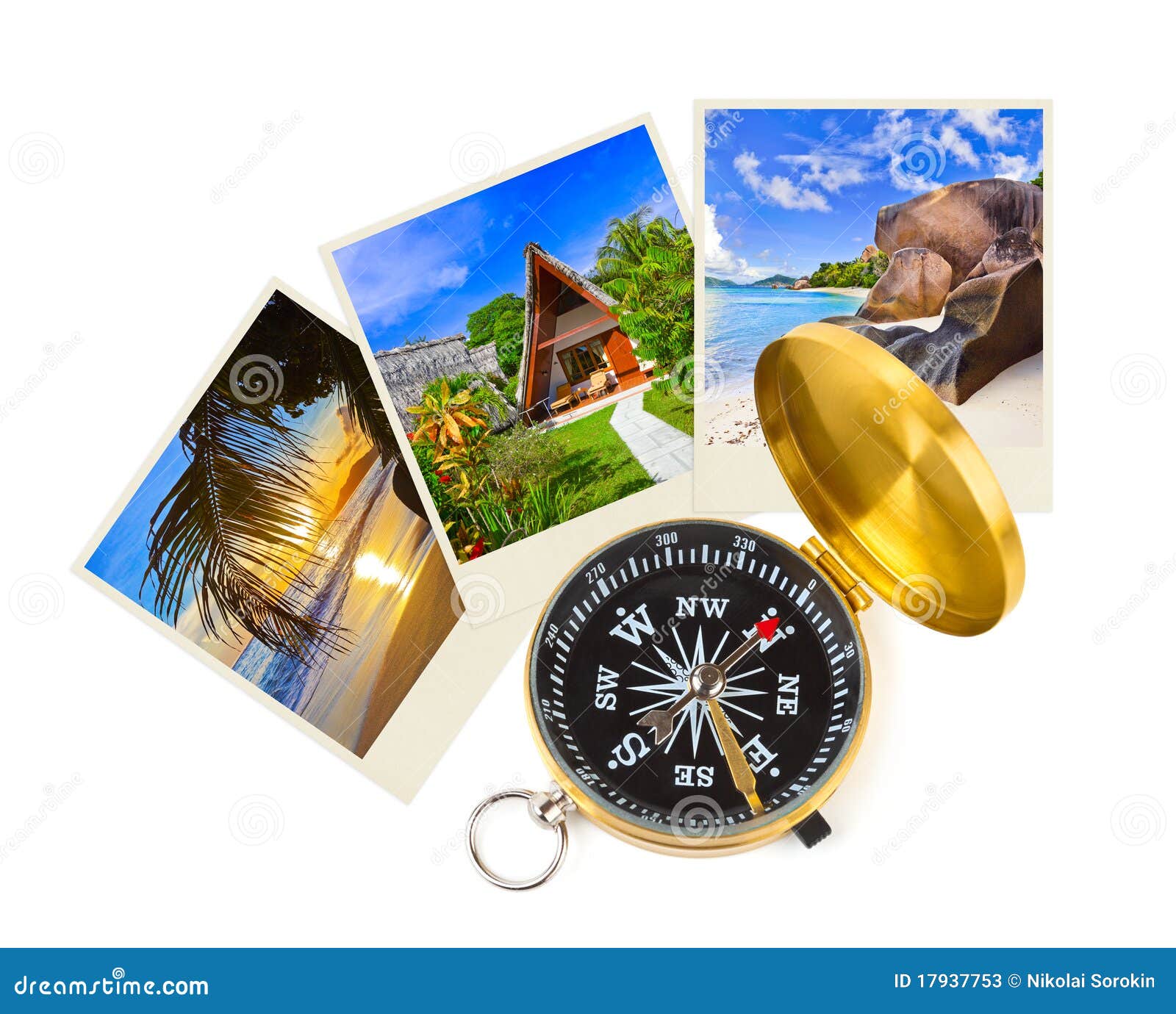 Summer Beach Shots and Compass Stock Image - Image of retro, ocean ...
