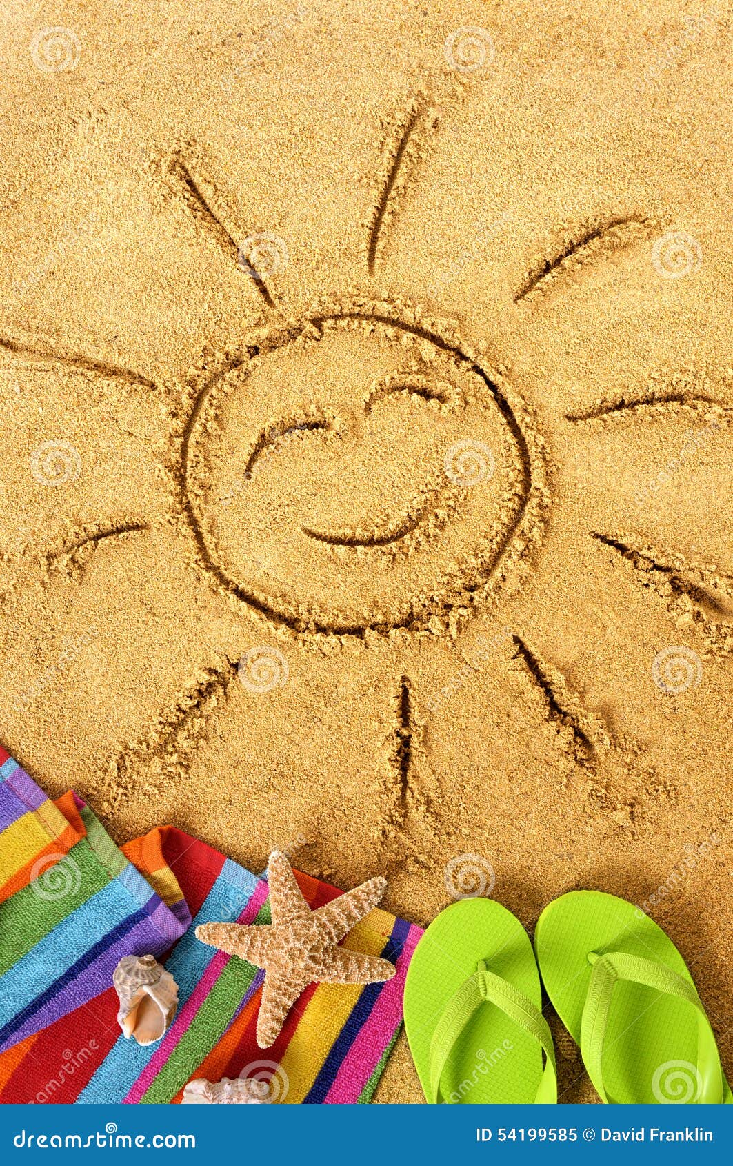 Summer beach smiling sun stock image. Image of flops - 54199585