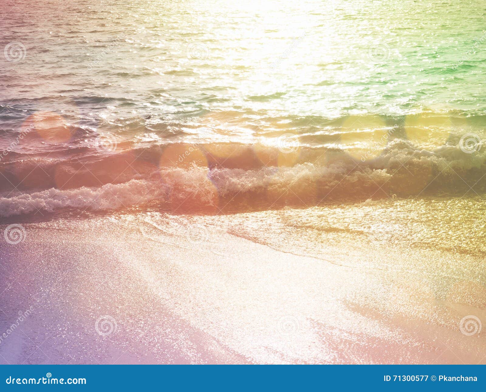 Summer Beach at Sunset with Soft Style Stock Image - Image of seascape ...