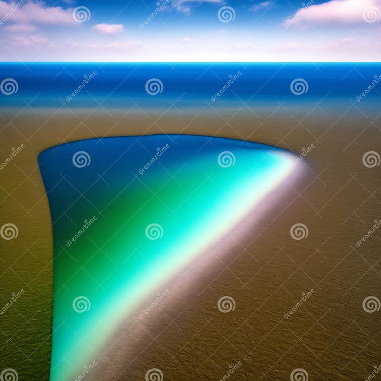 Summer Beach Top View Of Soft Blue Ocean Wave Generative Ai Stock Illustration Illustration