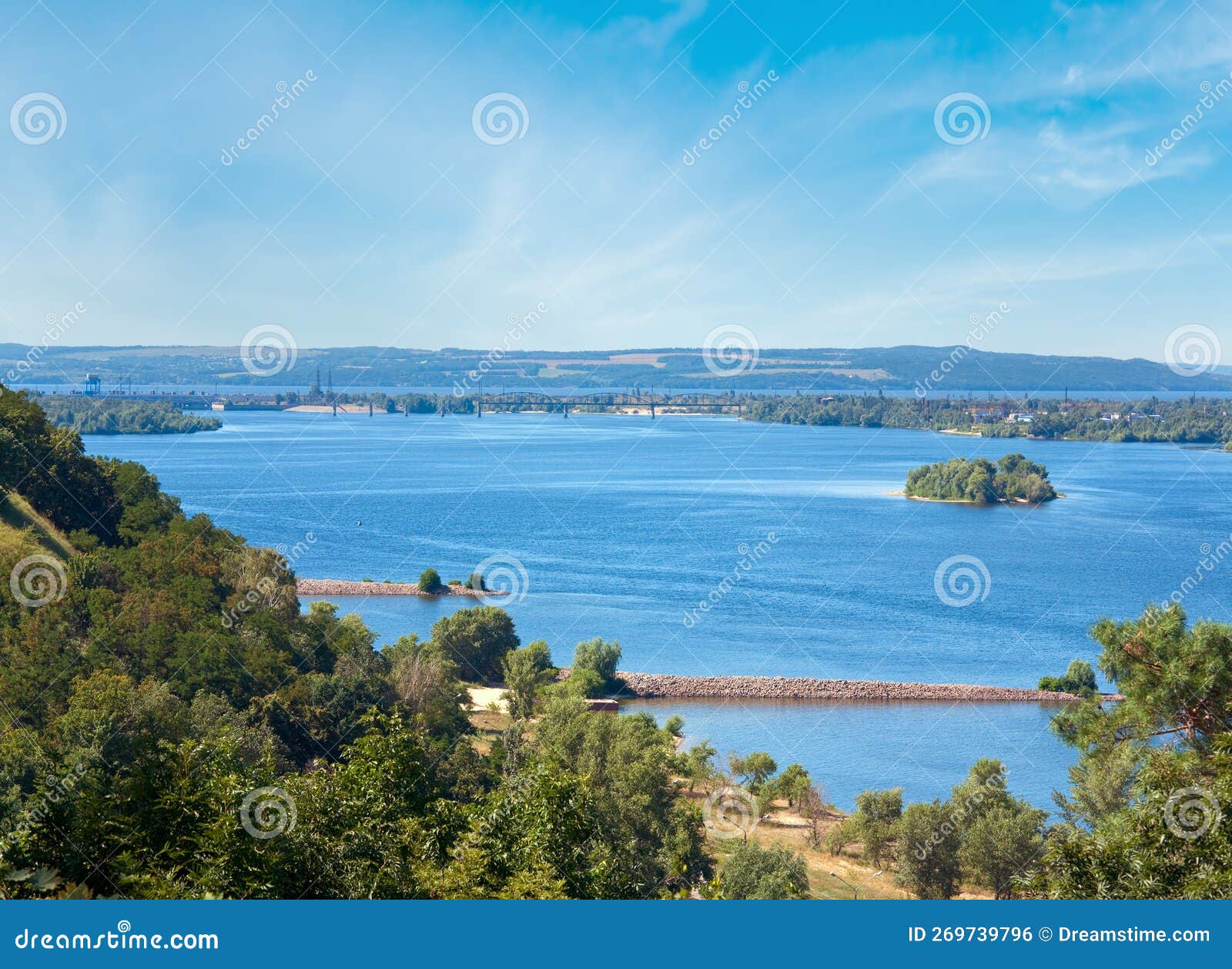 Summer Beautiful View from Hill Top on Dnipro River, Ukraine Stock ...