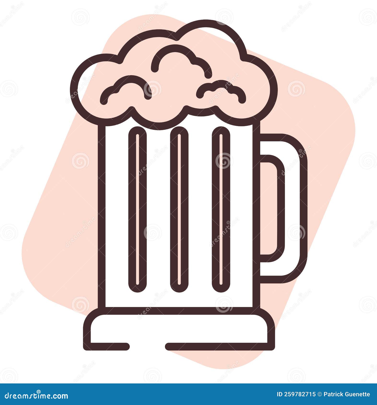 Summer beer jug, icon stock vector. Illustration of foam - 259782715