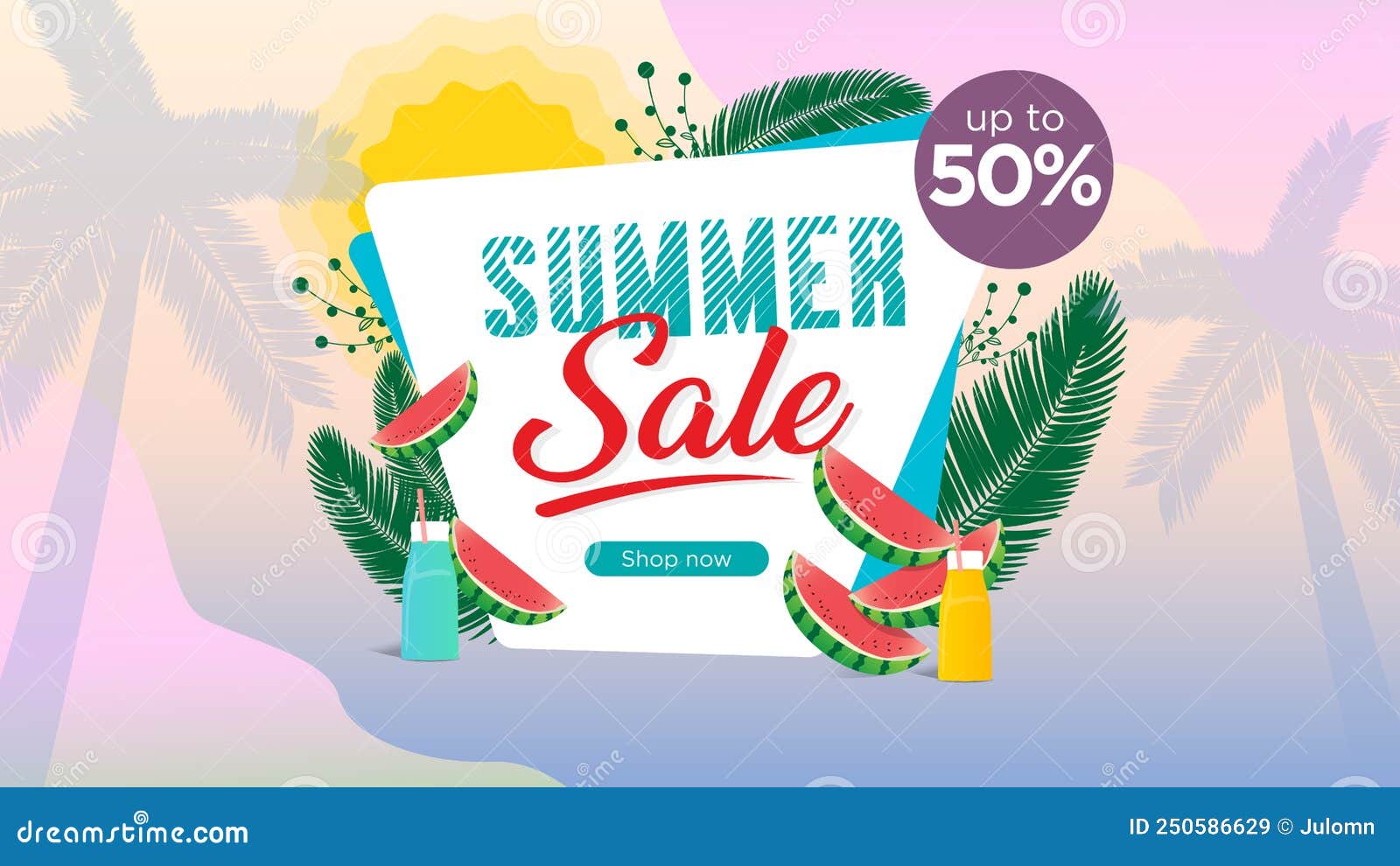 Summer Big Sale Banner Vector Illustration Background Template Stock ...