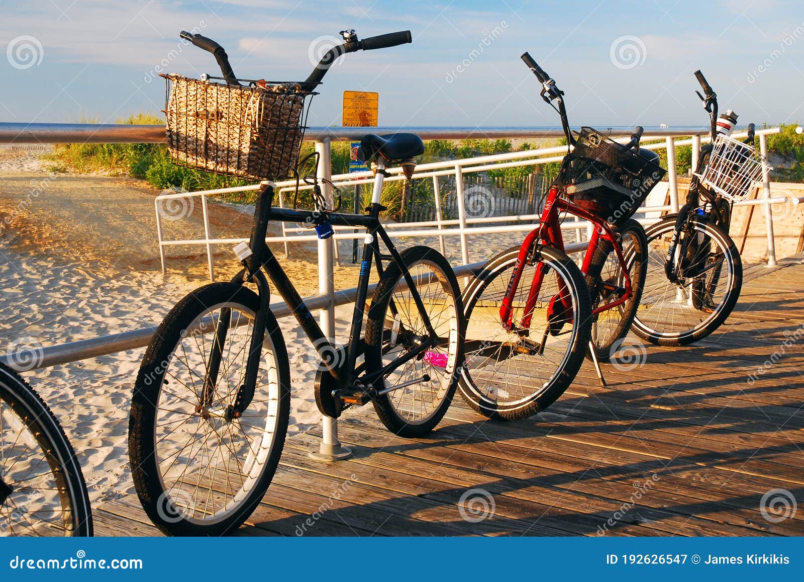Summer Bikes are Parked on the Boardwalk Editorial Photography - Image ...