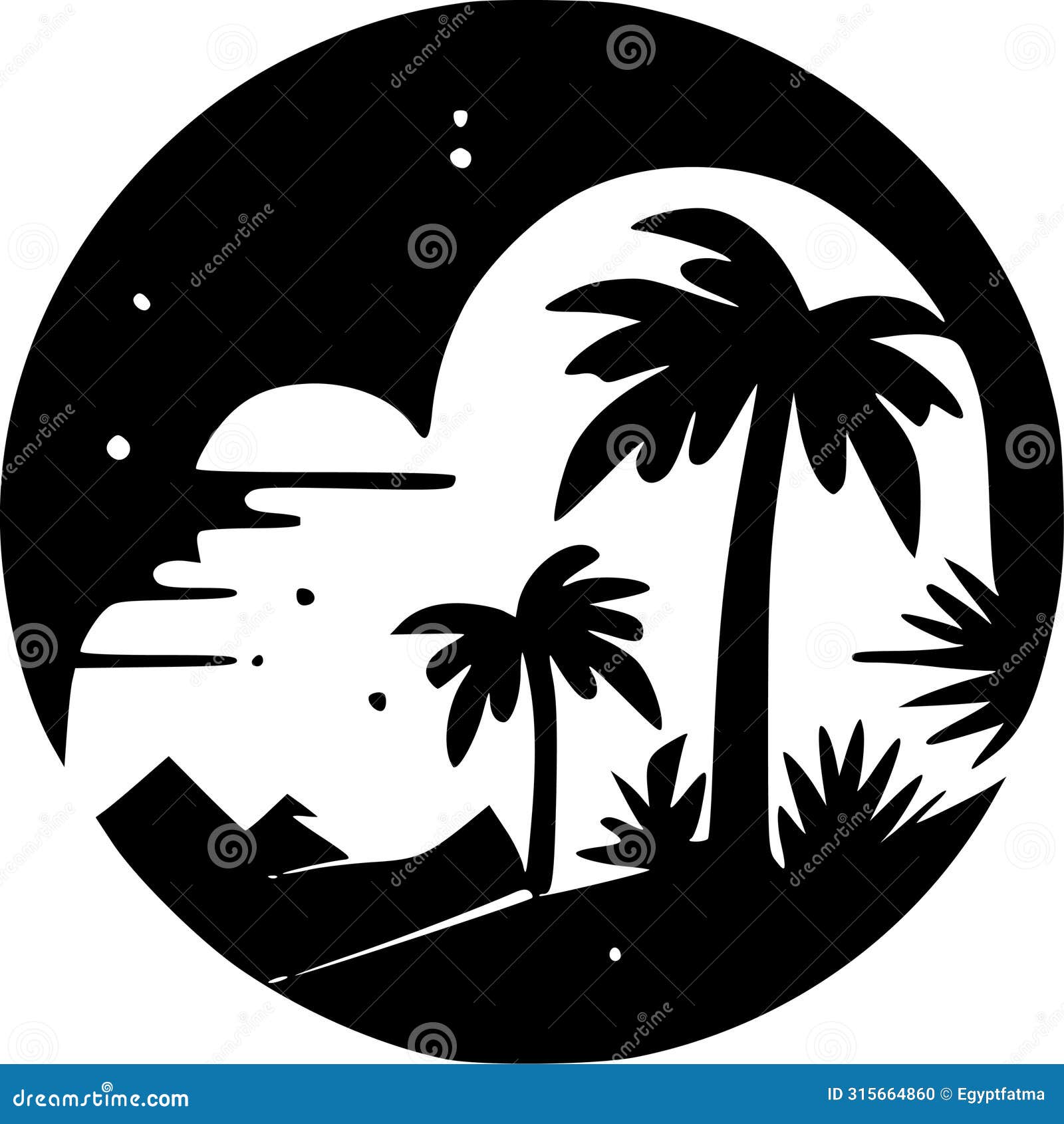 Summer - Black and White Vector Illustration Stock Vector ...
