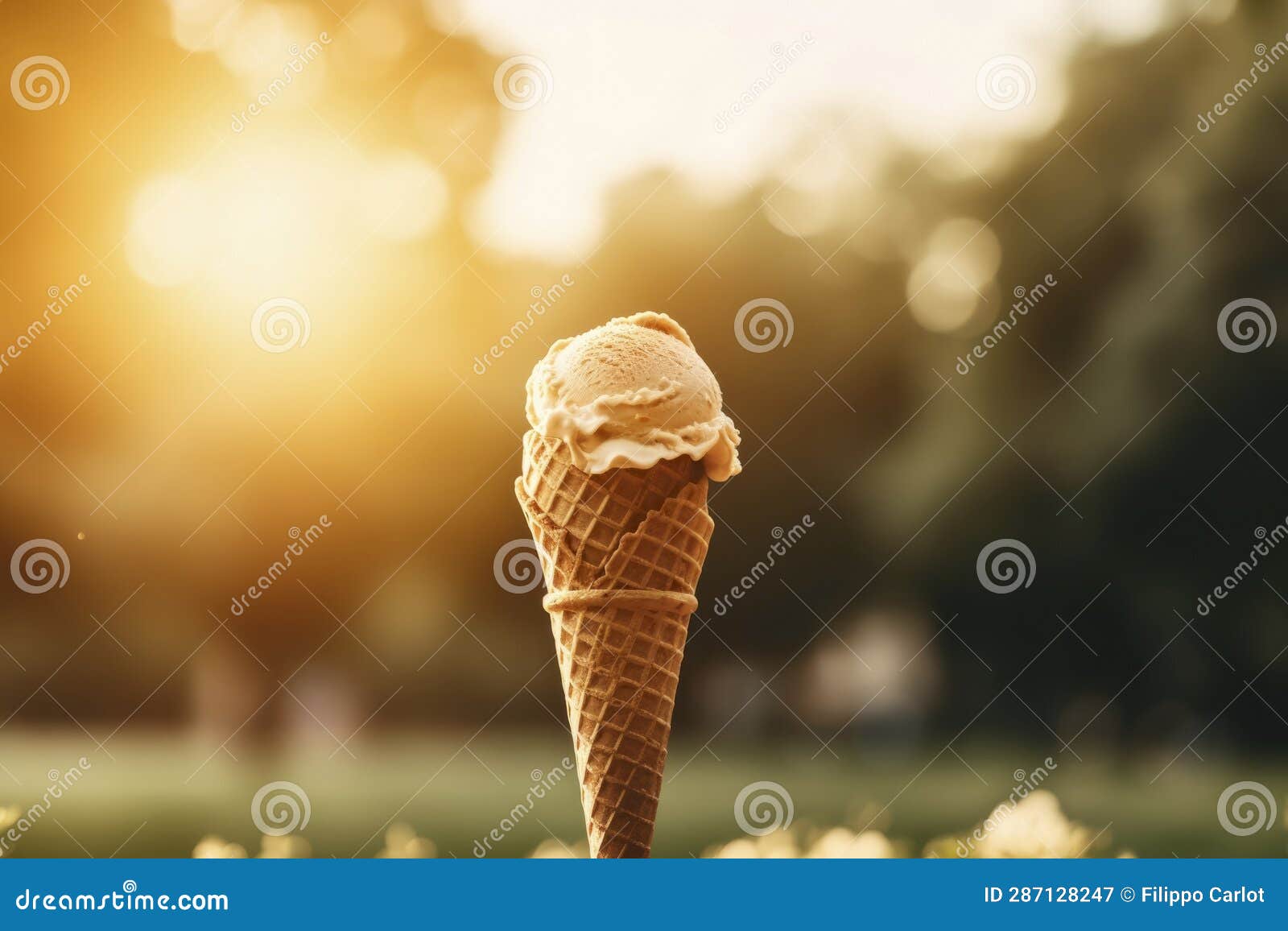 Summer Bliss Ice Cream Cone Stock Illustration Illustration Of