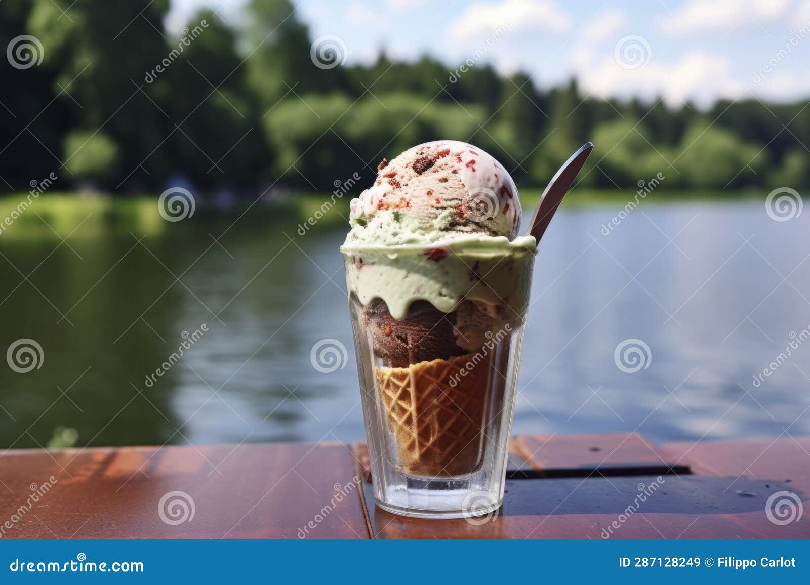 Summer Bliss Ice Cream Cone Stock Illustration Illustration Of Treat