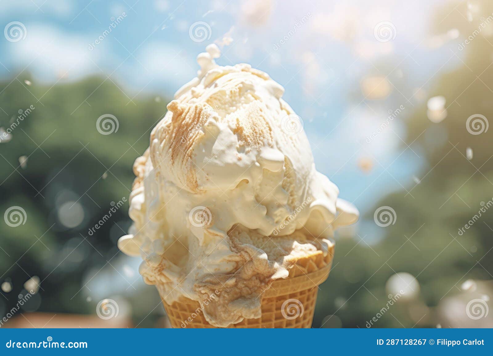 Summer Bliss Ice Cream Cone Stock Illustration Illustration Of Wafer