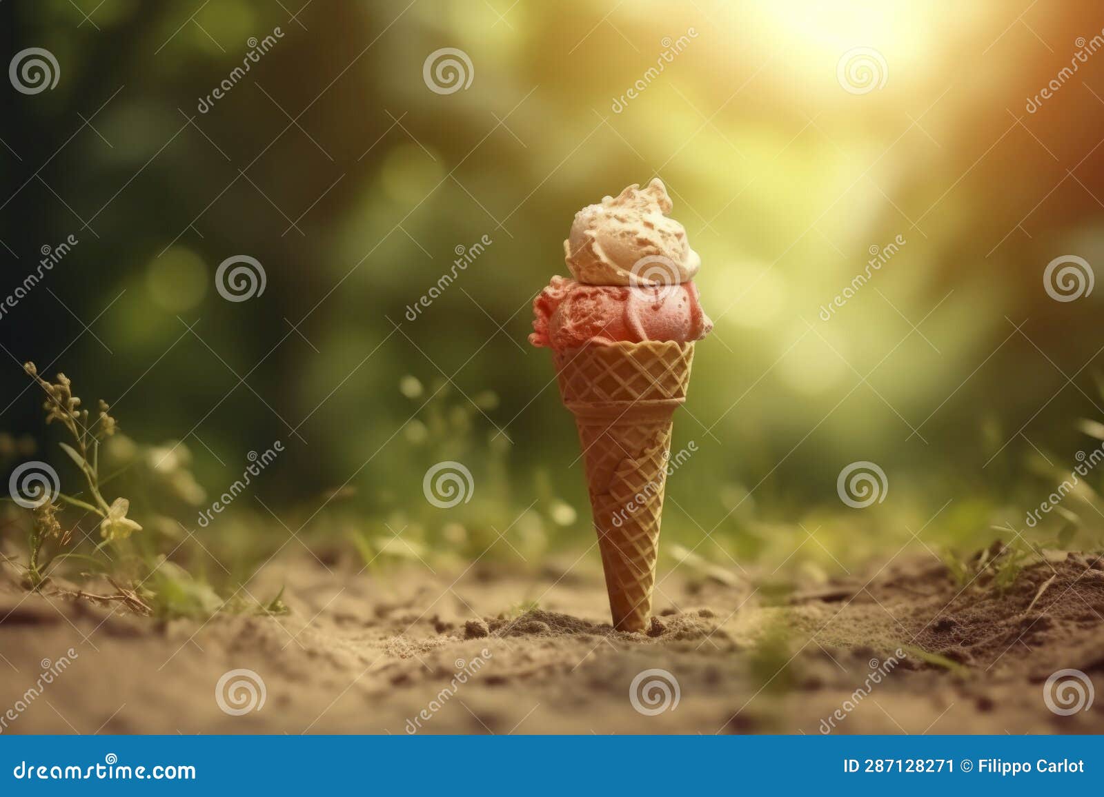 Summer Bliss Ice Cream Cone Stock Illustration Illustration Of Cone