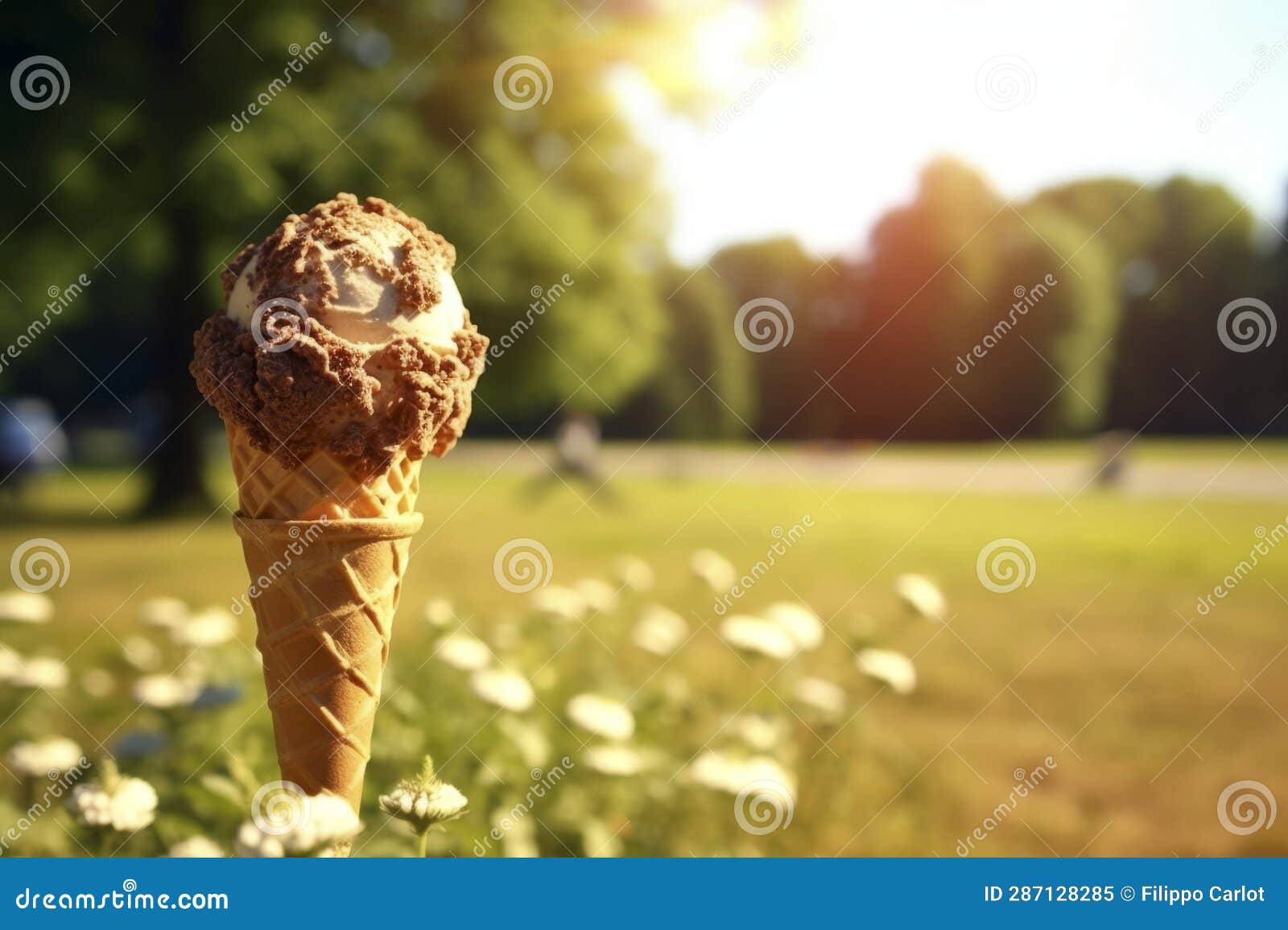 Summer Bliss Ice Cream Cone Stock Illustration Illustration Of