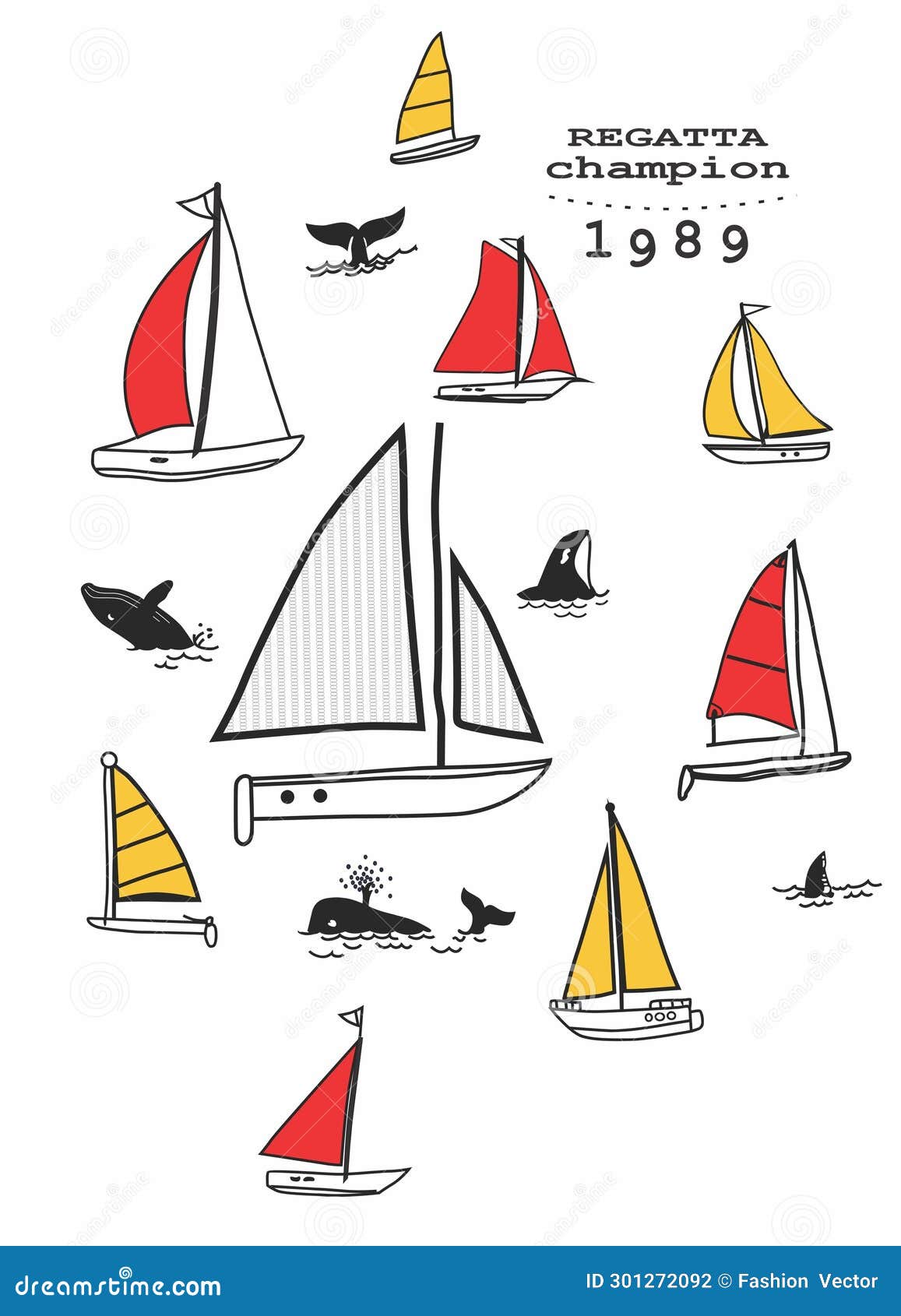 Summer Boat _regatta Champion Print Vector Art Stock Vector ...