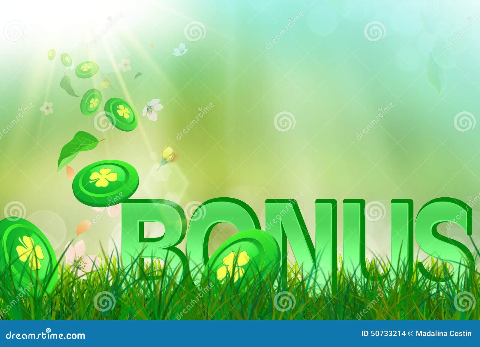 Summer Bonus in Green and Fresh Grass Stock Illustration - Illustration ...