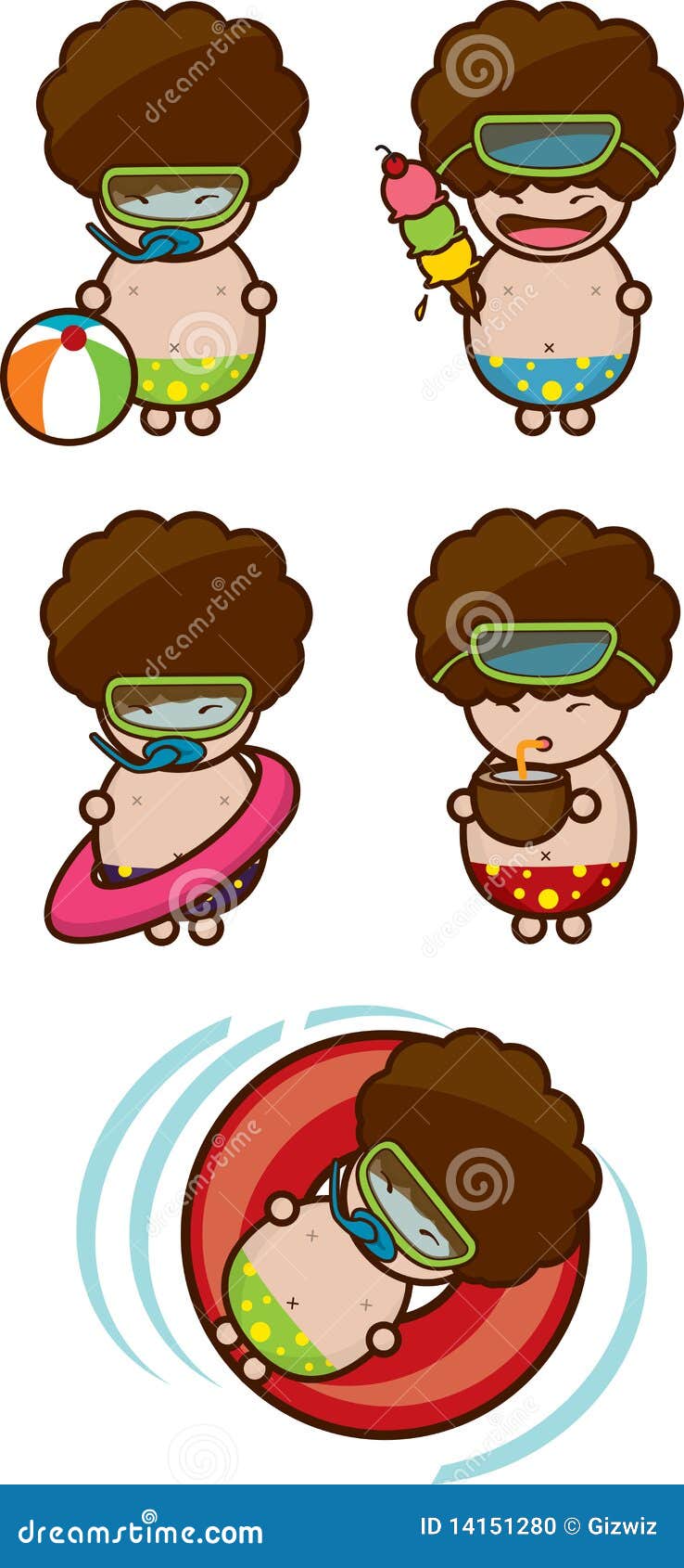 Summer Boy stock vector. Illustration of season, beach - 14151280