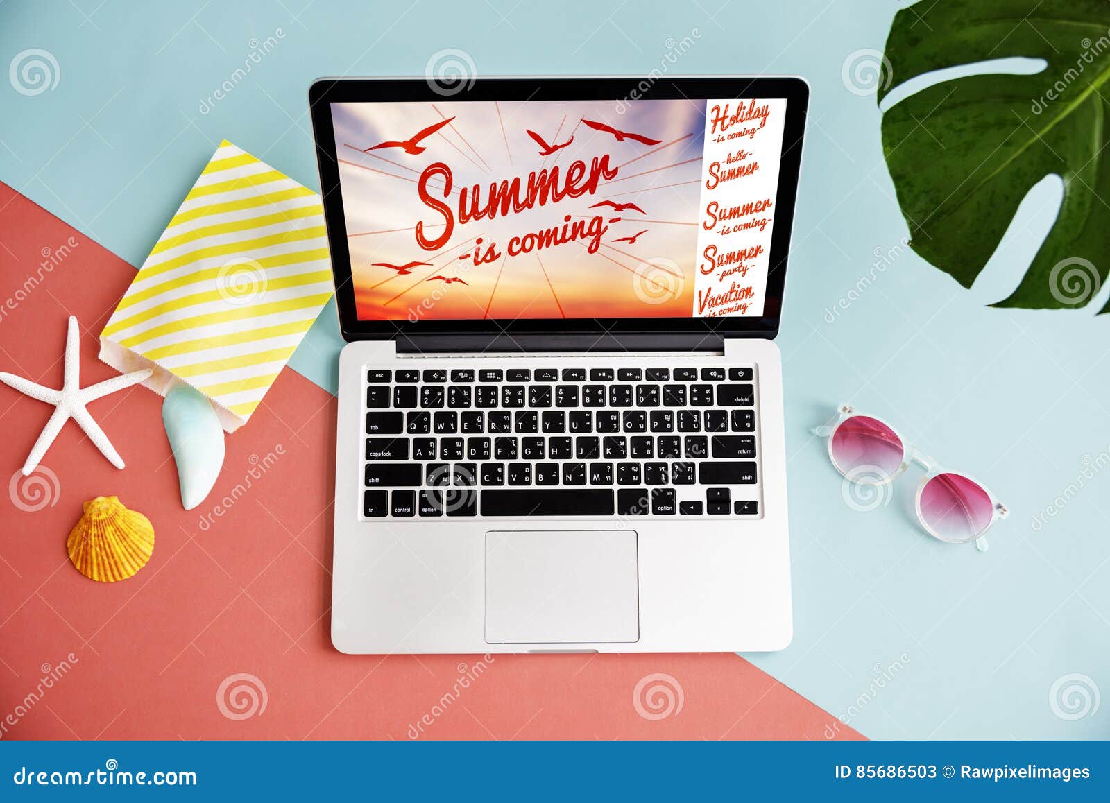 Summer Break Fun Party Banner Concept Stock Illustration - Illustration ...