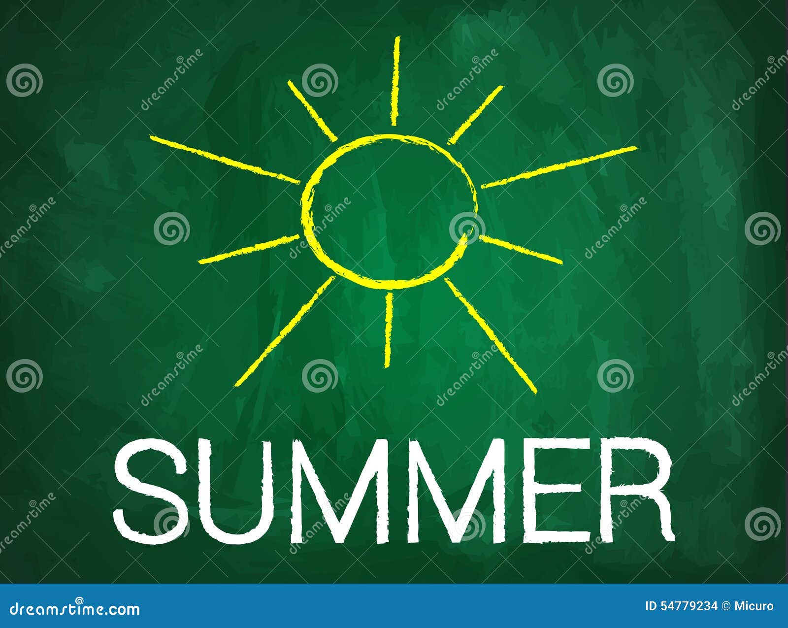 Summer Break Text on Green Blackboard Stock Illustration - Illustration ...