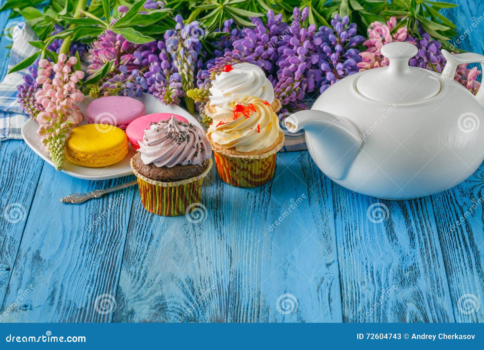 Summer Breakfast with Flowers Stock Image - Image of design, flower ...