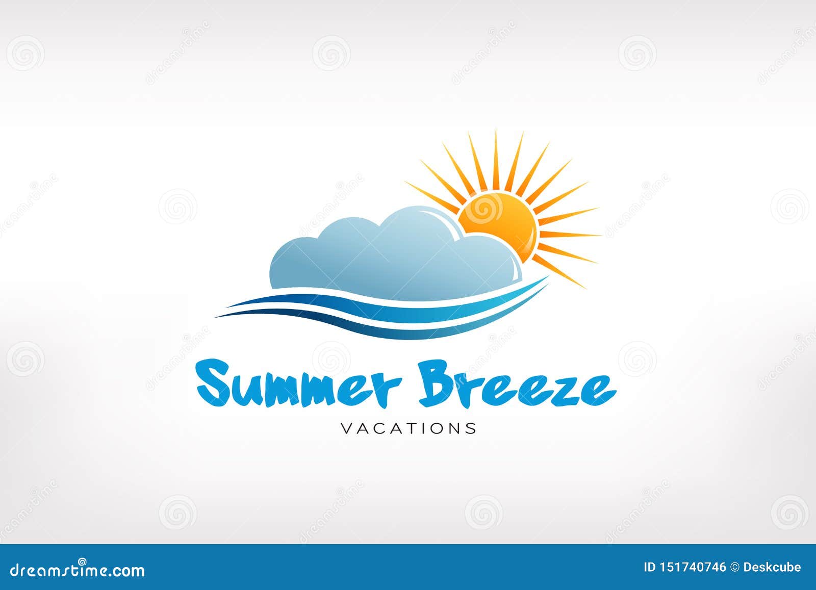 Summer Breeze Wave. Logo Design Stock Vector - Illustration of spring ...