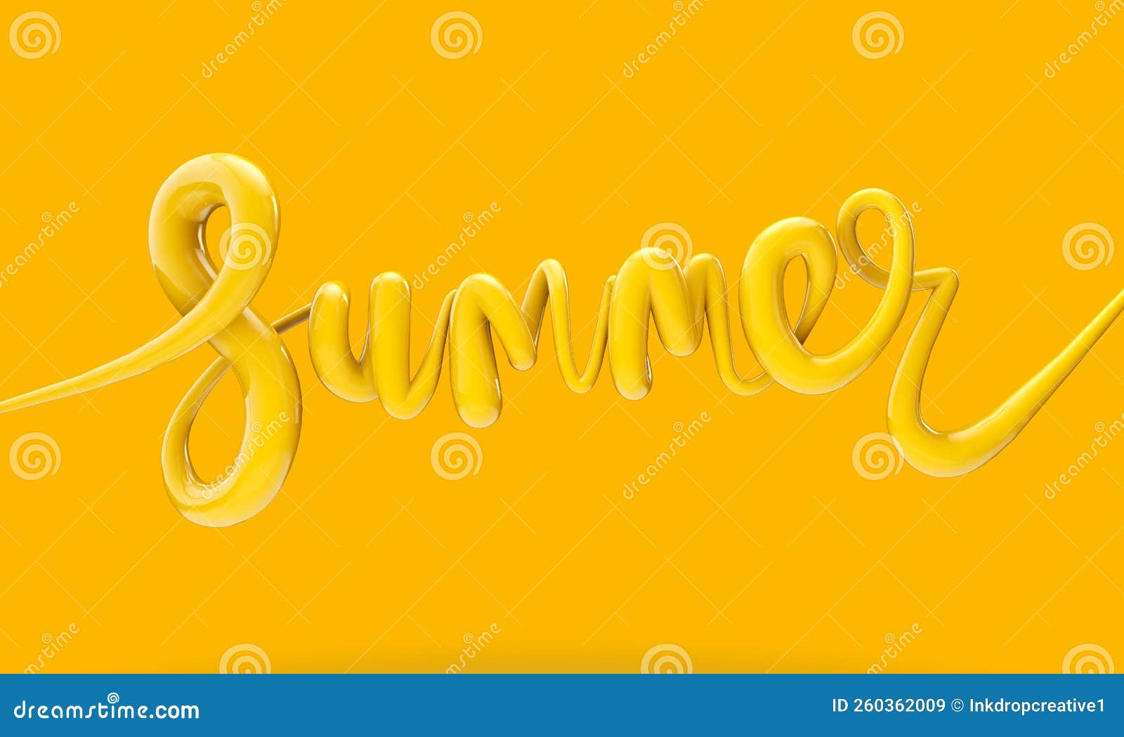 Summer Bright Bubble Script Typography Background 3D Render Stock ...