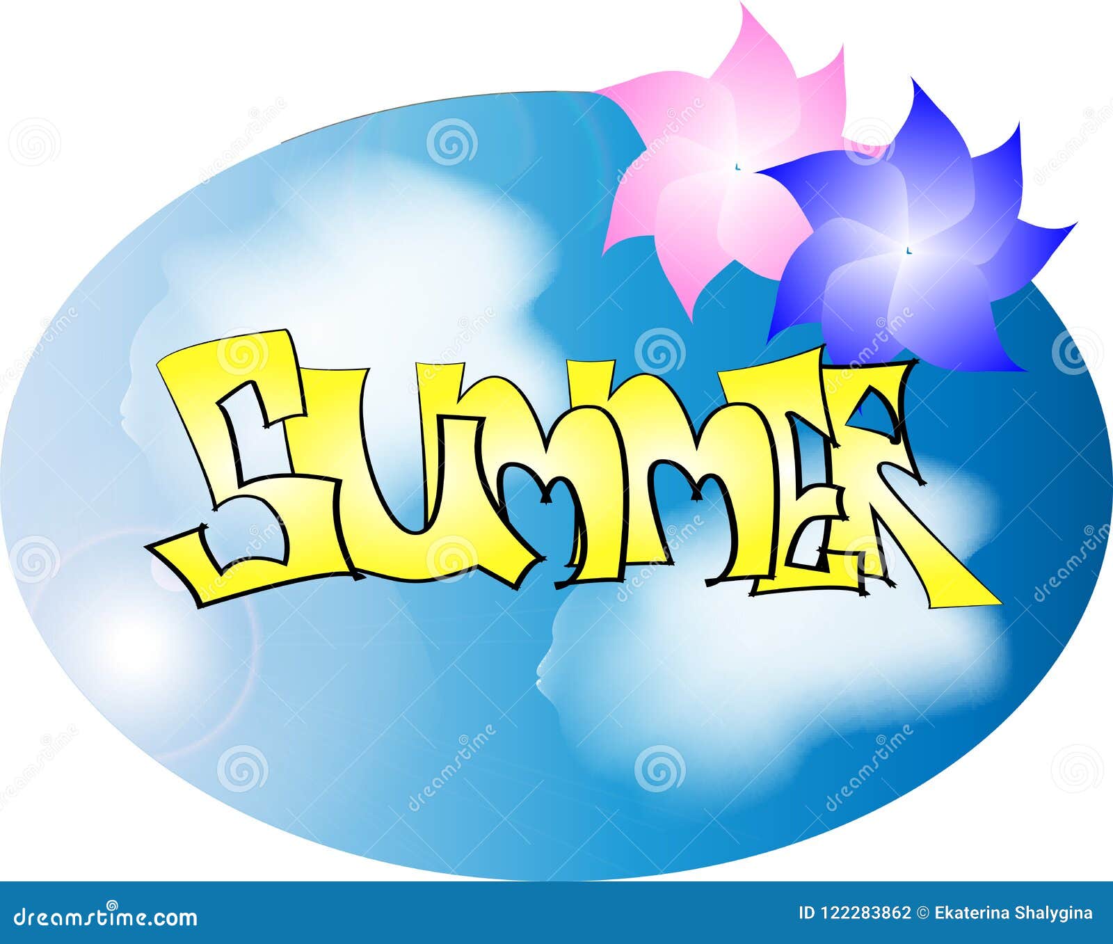 Summer bright graffiti stock vector. Illustration of letter - 122283862