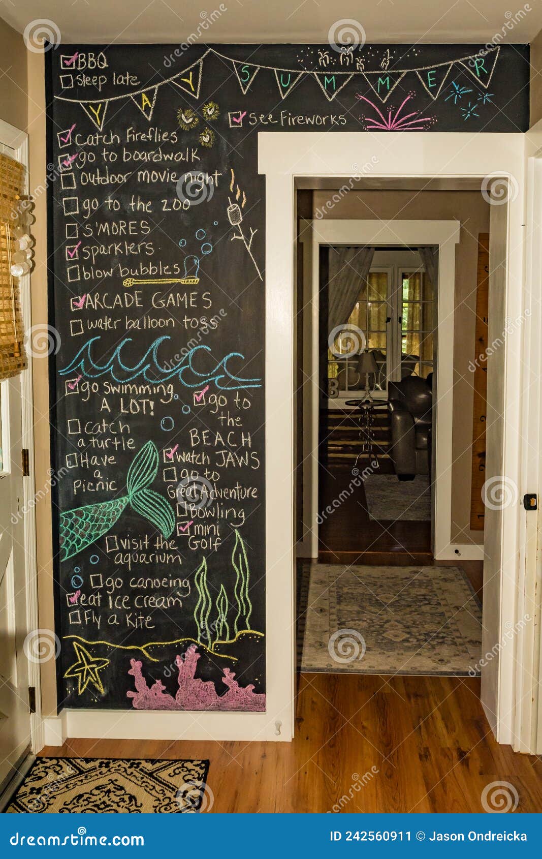 Summer Bucket List on Chalkboard Wall Editorial Photo - Image of beach ...
