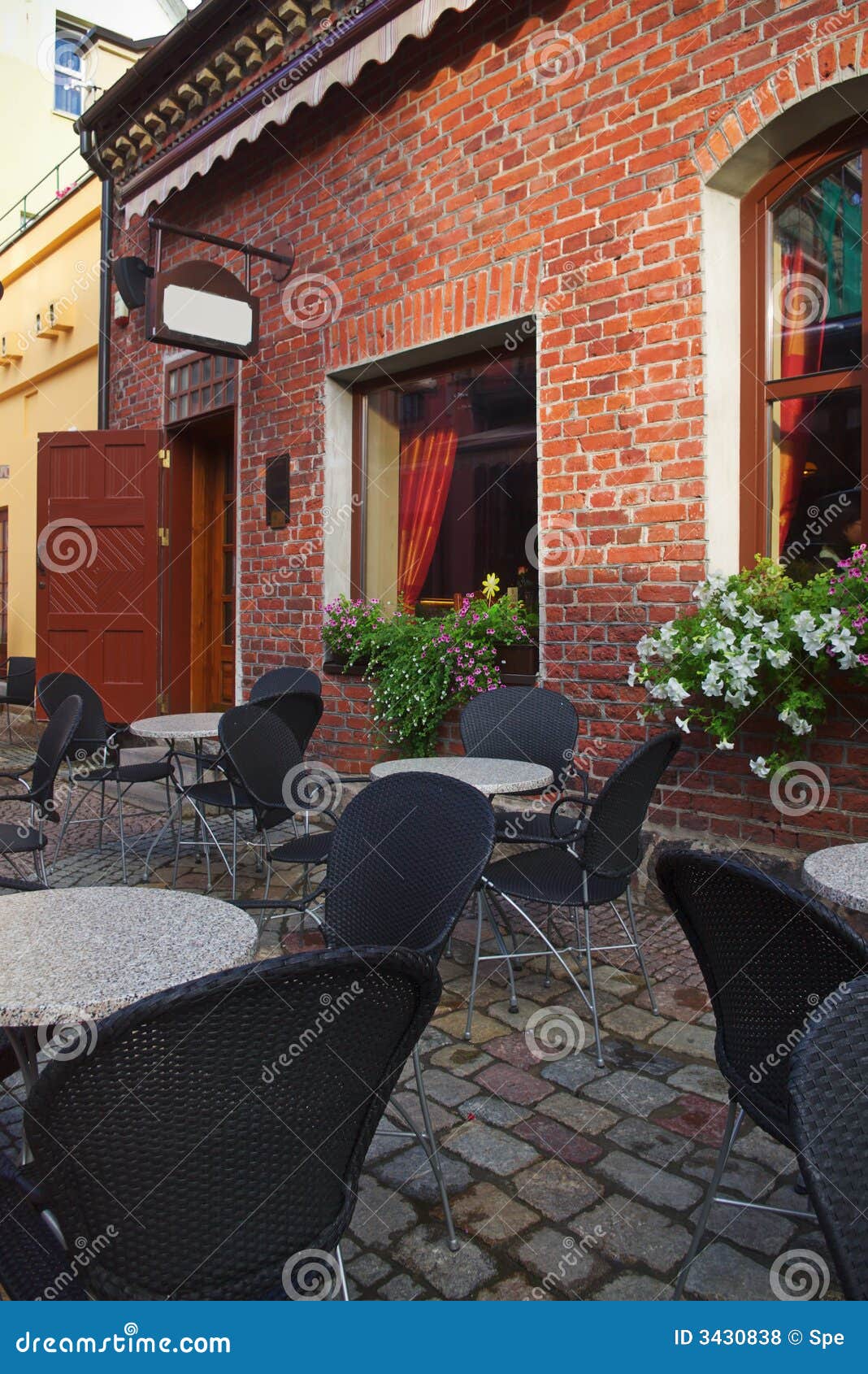 Summer cafe stock photo. Image of eating, leisure, brick - 3430838