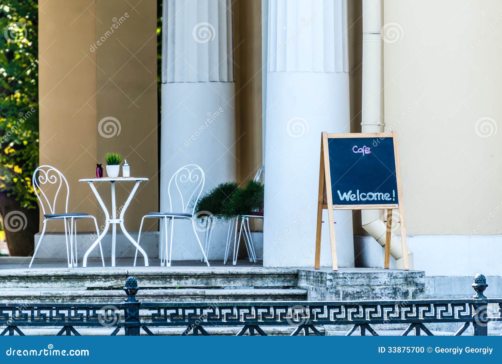 Summer cafe in city garden stock photo. Image of green - 33875700