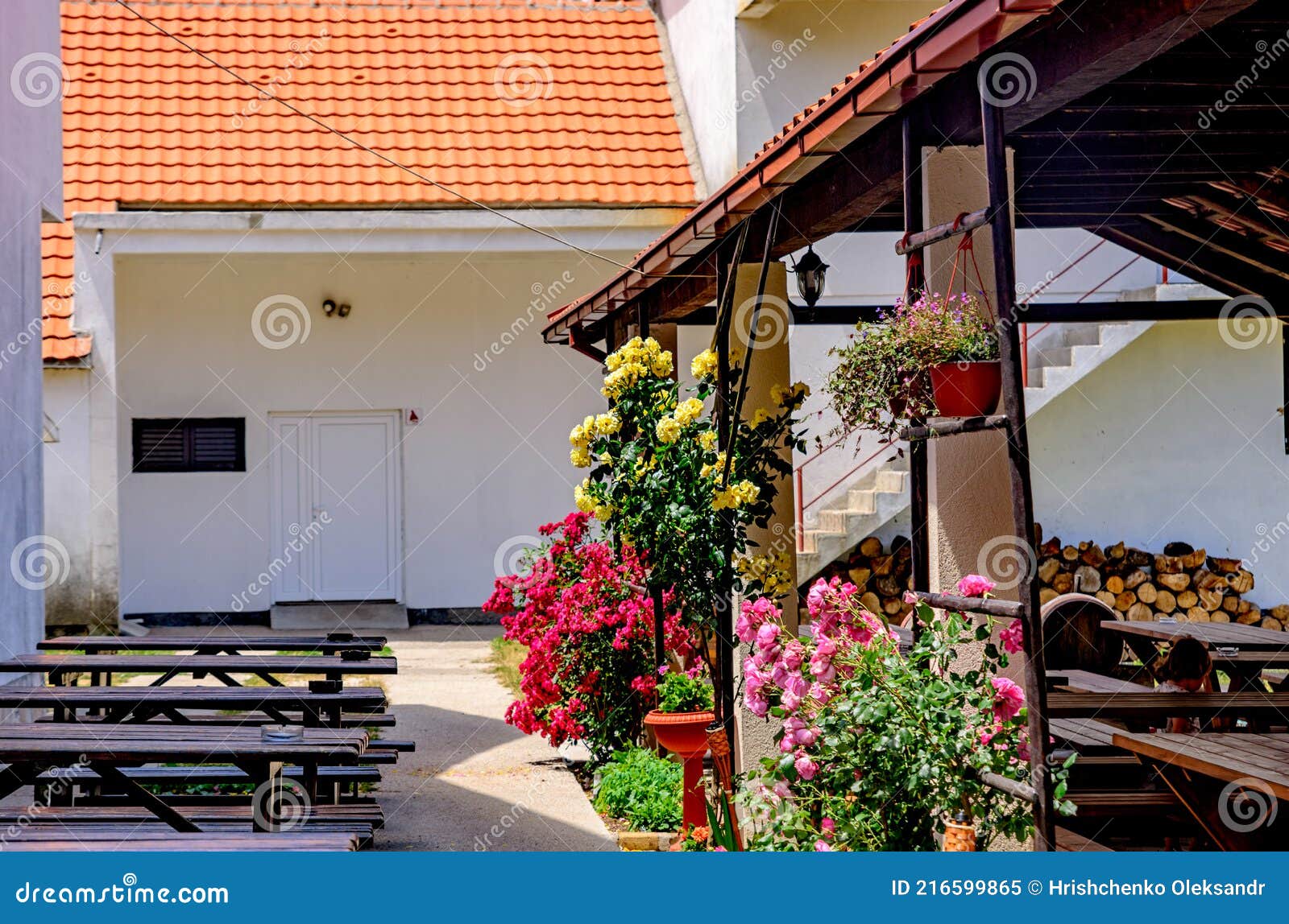 Summer Cafe in the Countryside Stock Image - Image of cafe, resort ...