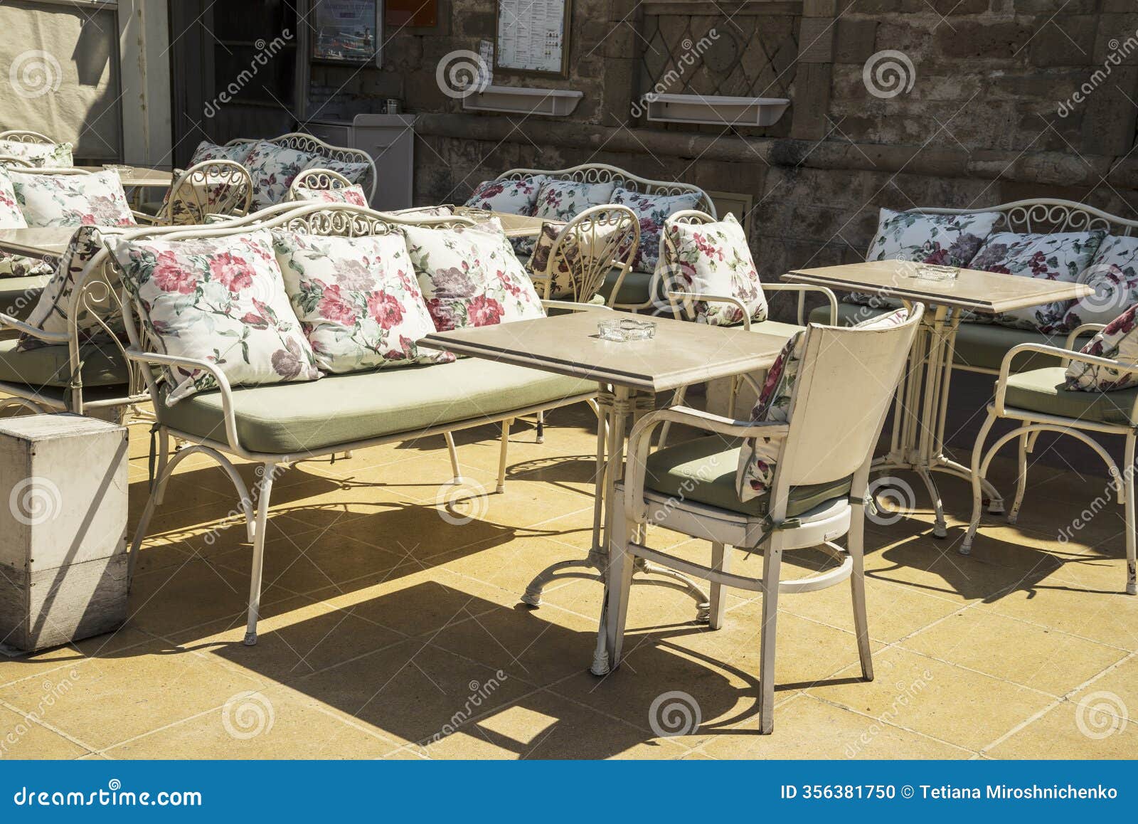Summer Cafeteria in Greece - Beautiful Chairs Stock Photo - Image of ...