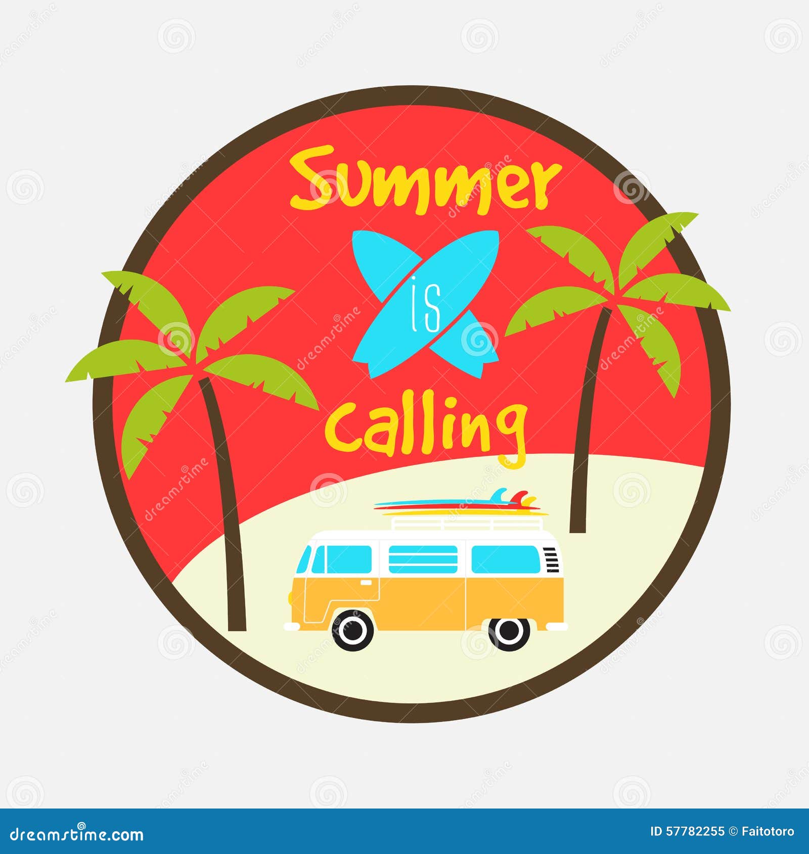 Summer is calling stock vector. Illustration of explore - 57782255
