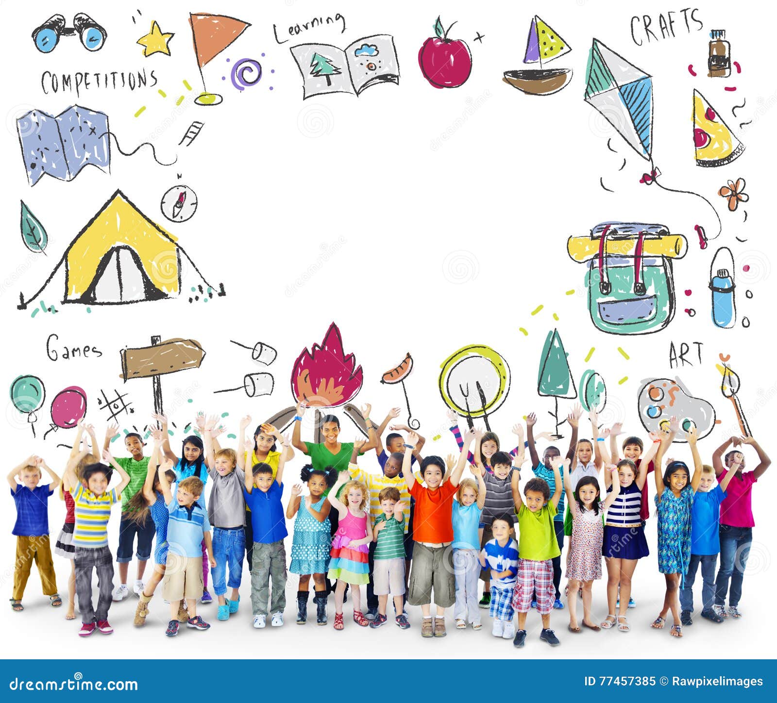 Summer Camp Adventure Exploration Enjoyment Concept Stock Image - Image ...