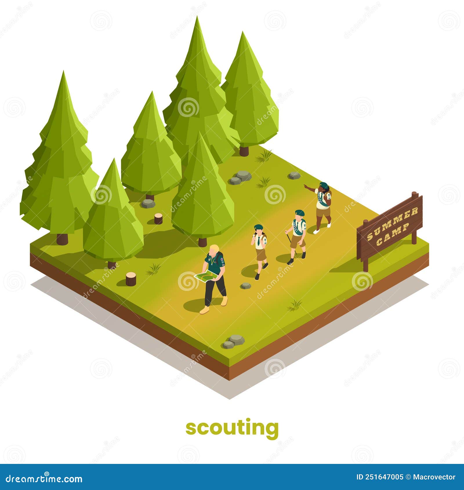 Summer Camp Composition stock vector. Illustration of hiking - 251647005