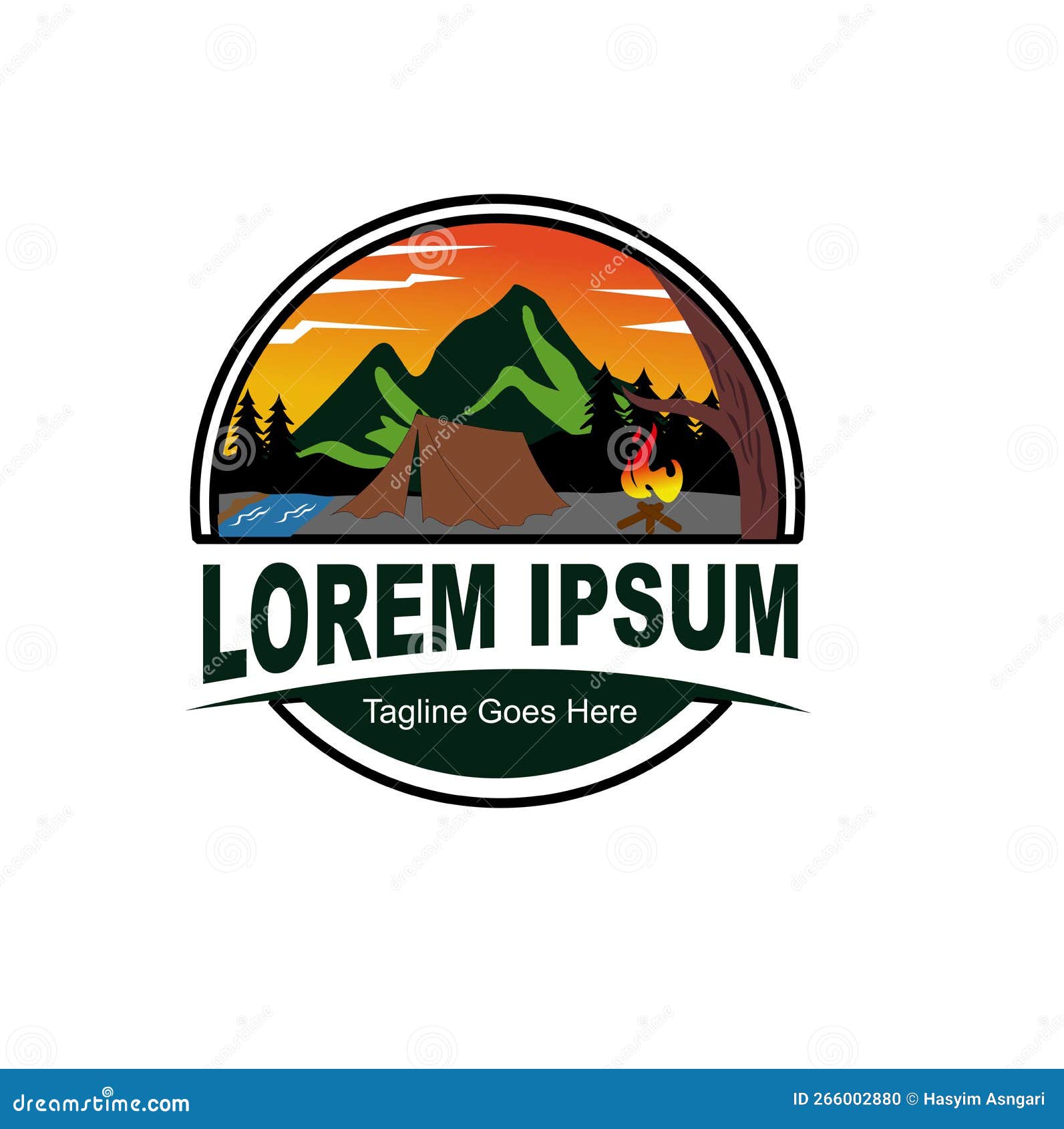 Summer Camp Fire Logo Icon Vector Stock Vector - Illustration of nature ...