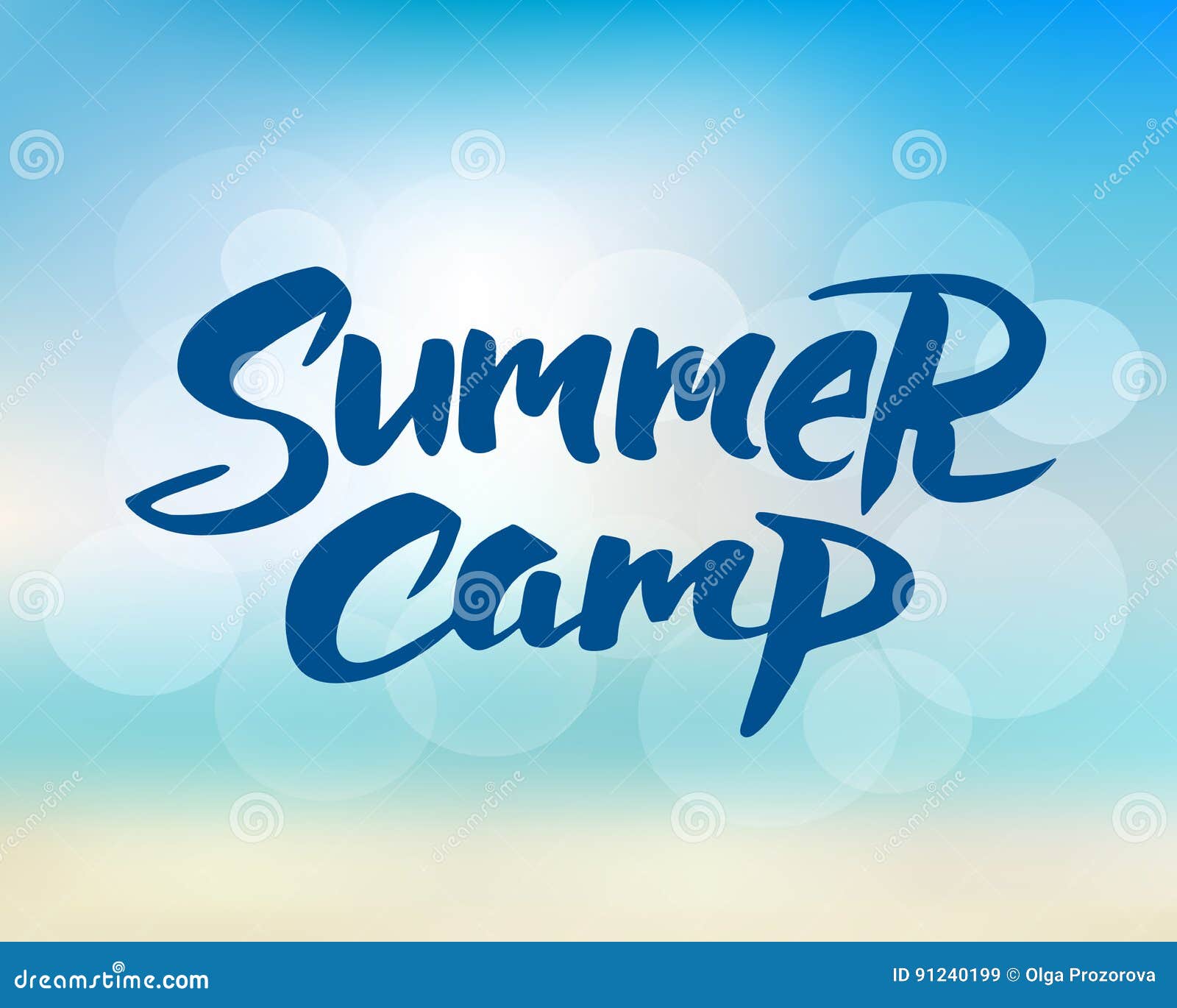 Summer Camp Hand Drawn Brush Lettering Stock Vector - Illustration of ...
