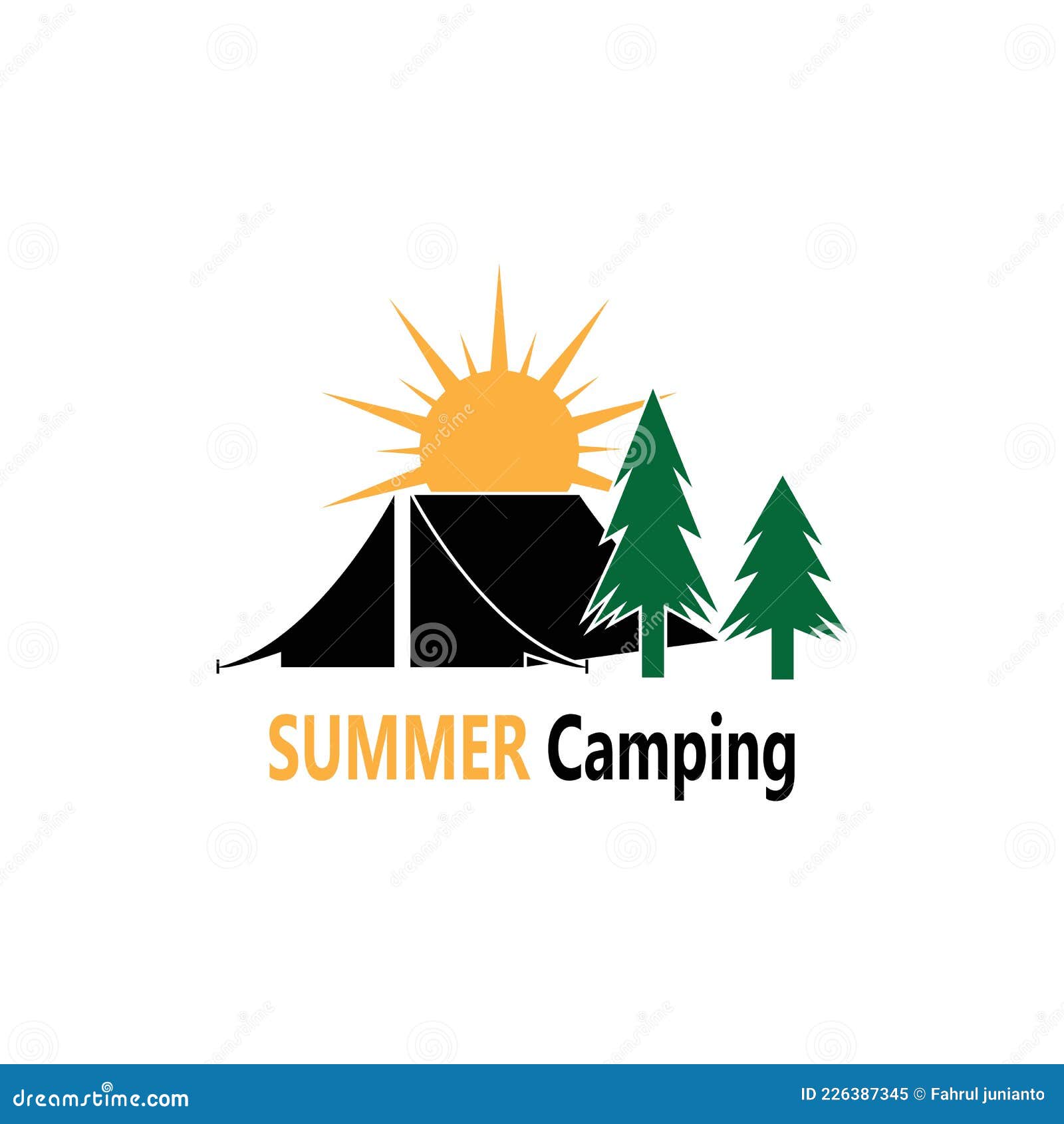 Summer Camp Icon and Symbol Vector Template Stock Vector - Illustration ...