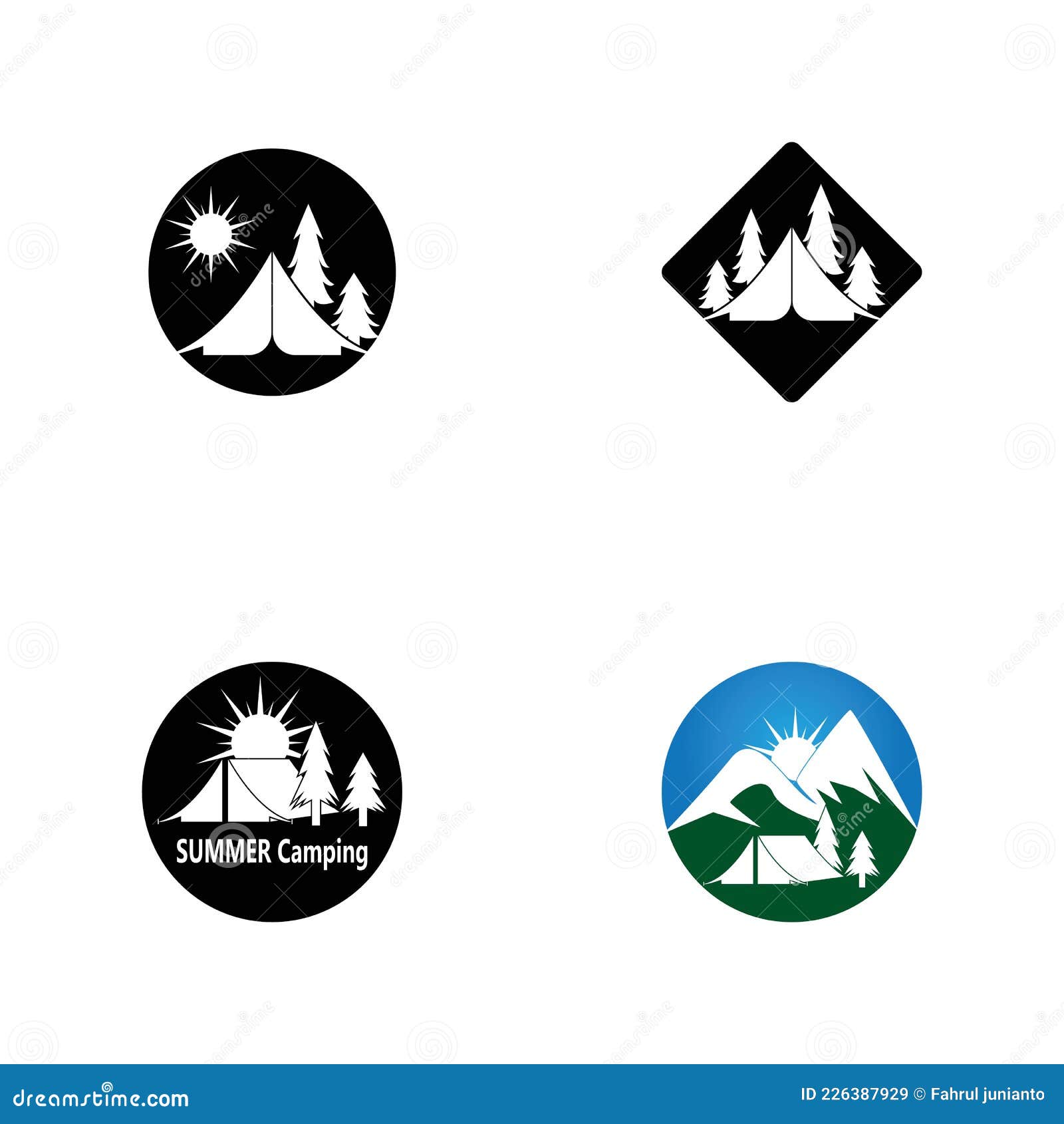 Summer Camp Icon and Symbol Vector Template Stock Vector - Illustration ...