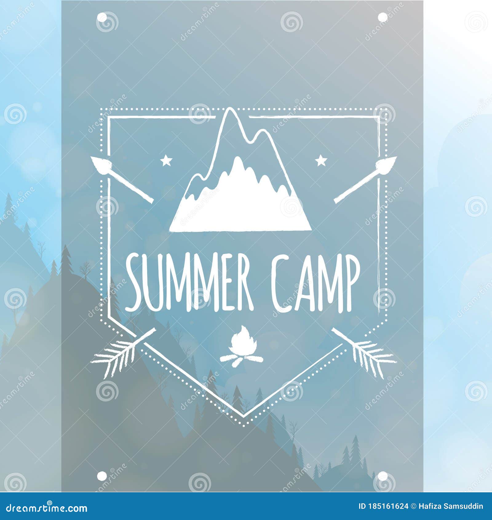 Summer Camp Label. Vector Illustration Decorative Design Stock Vector ...