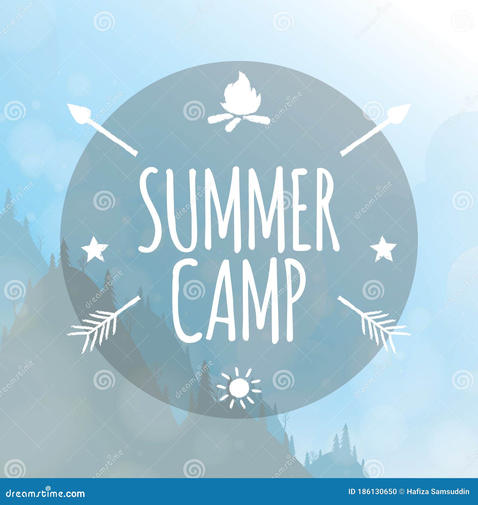 Summer Camp Label. Vector Illustration Decorative Design Stock ...