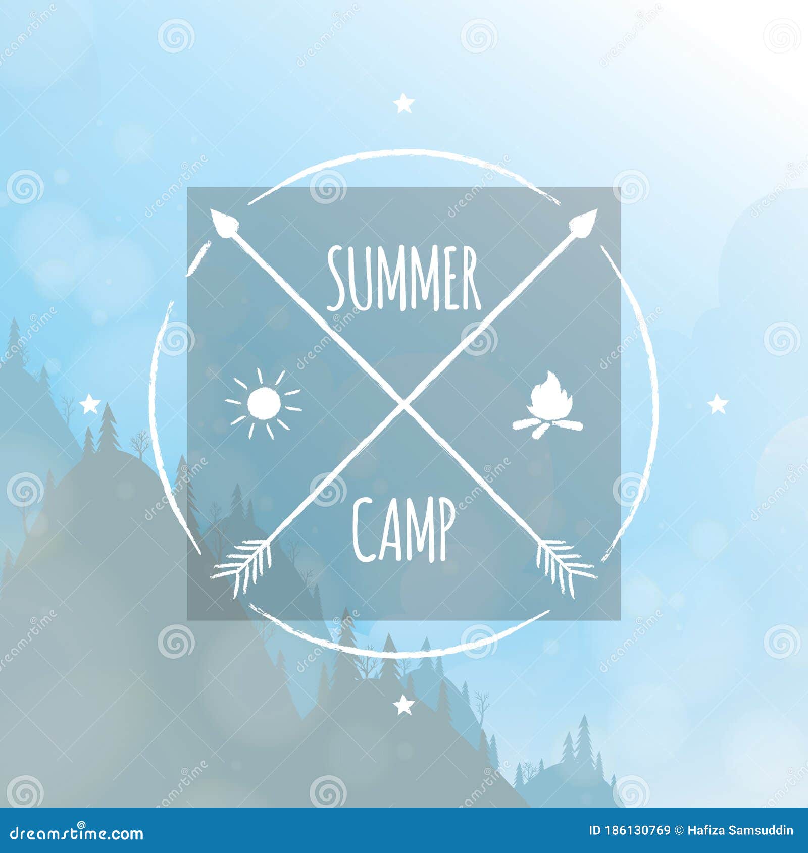 Summer Camp Label. Vector Illustration Decorative Design Stock ...