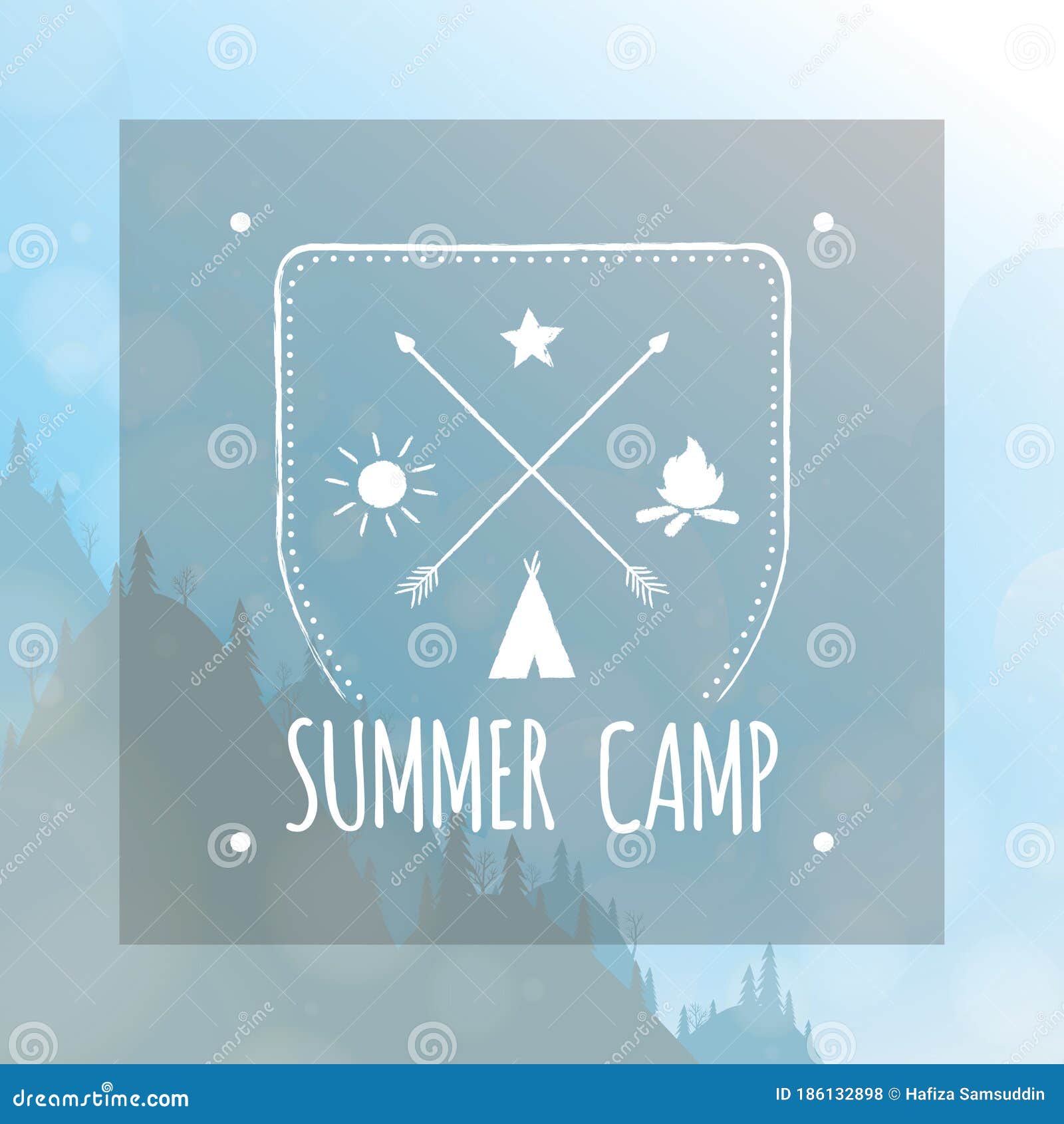 Summer Camp Label. Vector Illustration Decorative Design Stock ...