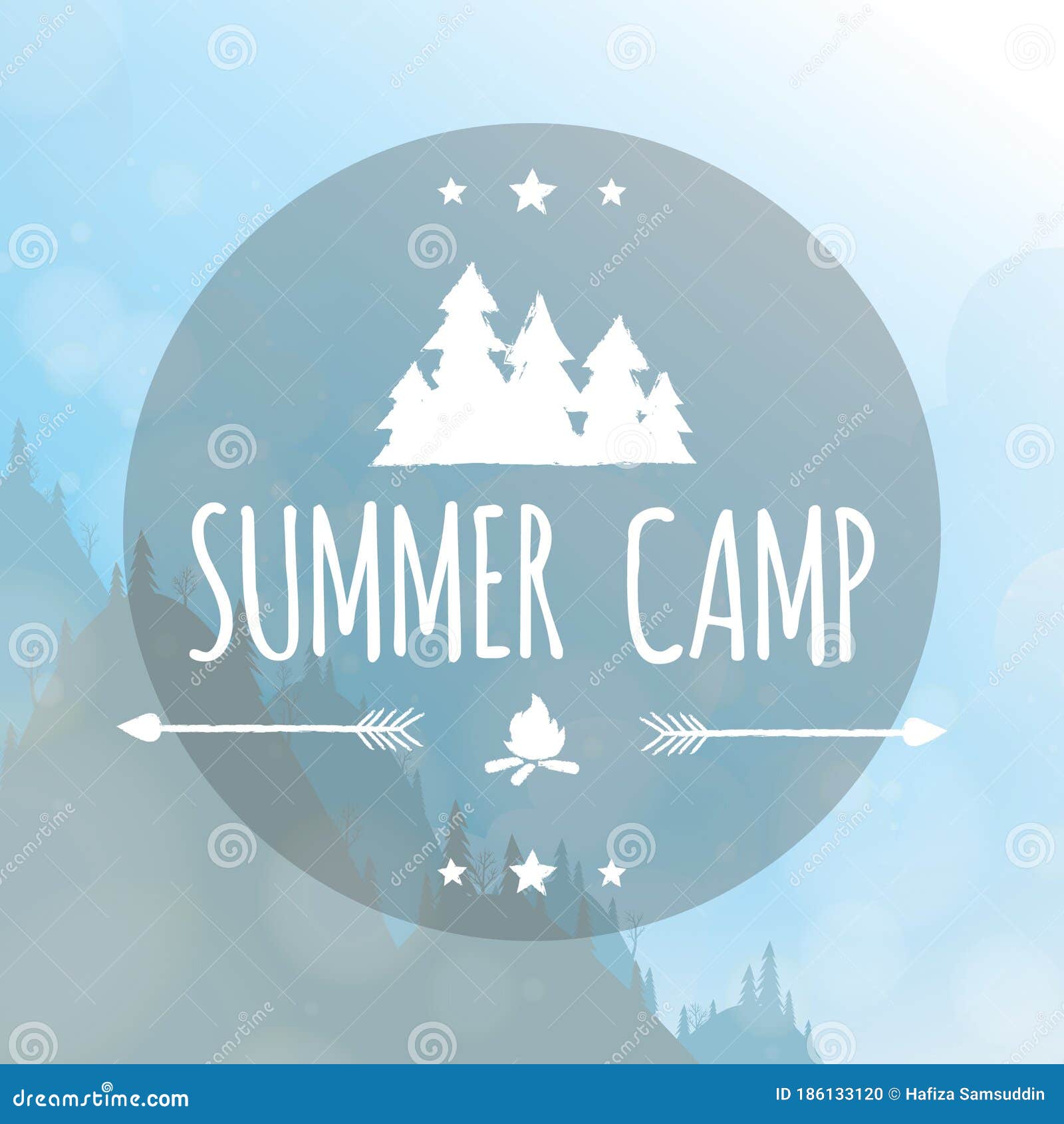 Summer Camp Label. Vector Illustration Decorative Design Stock ...